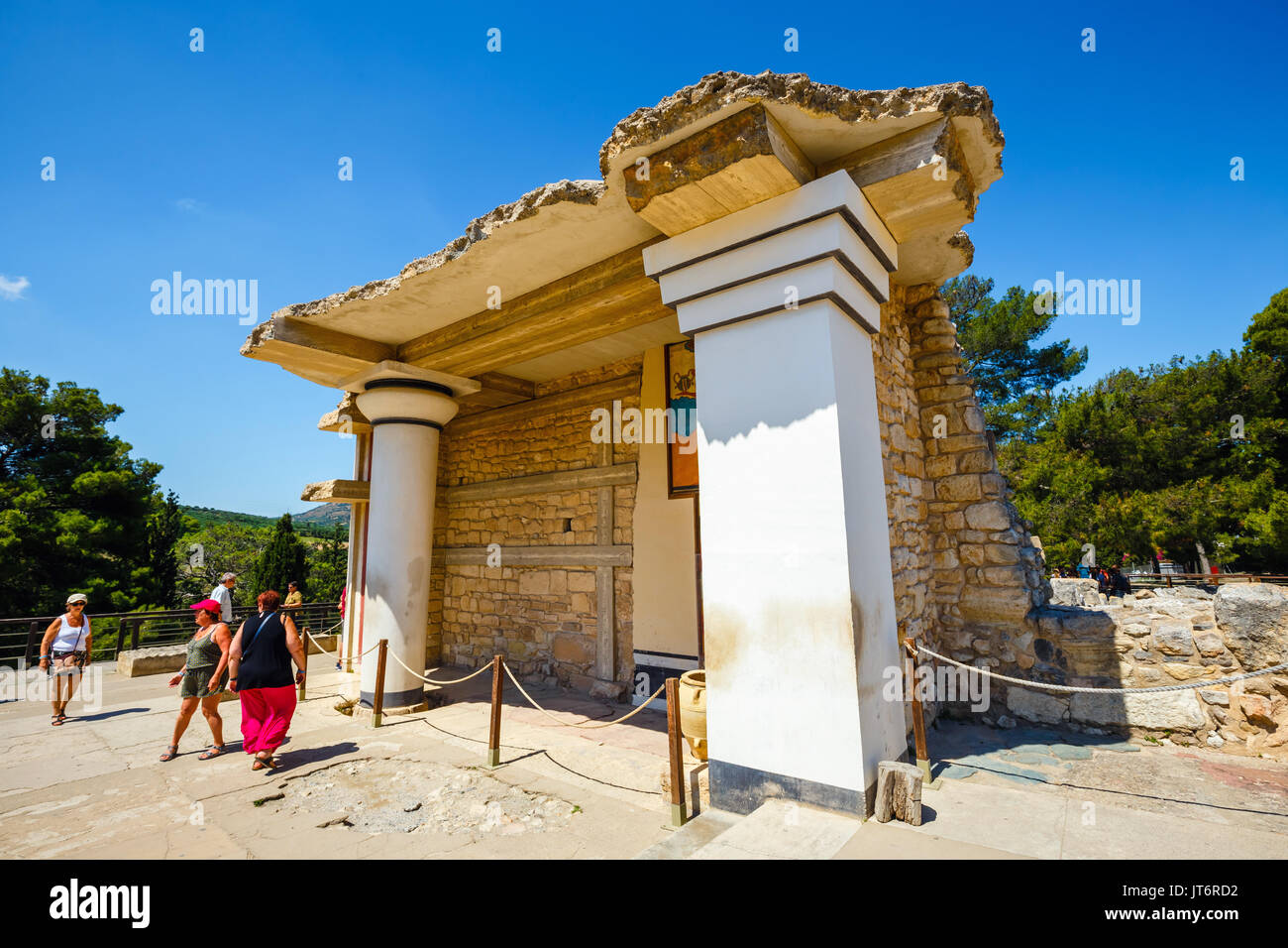 Knossos, Crete, June 10, 2017: Scenic ruins of the Minoan Palace of ...