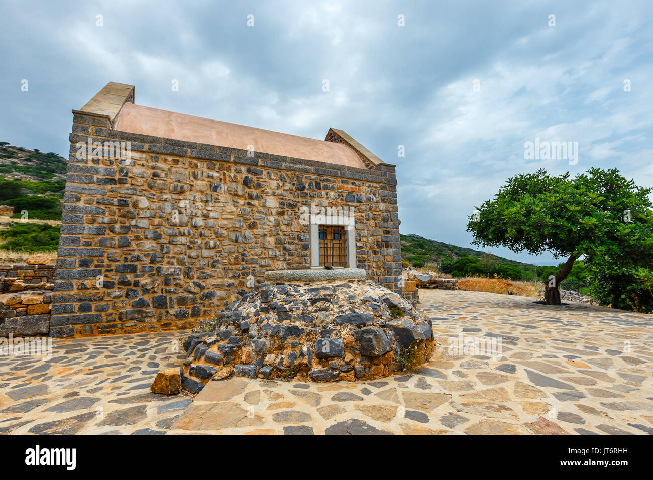 Christian Basilica Poros Elounda on Kalydon Peninsula, Crete, Greece ...