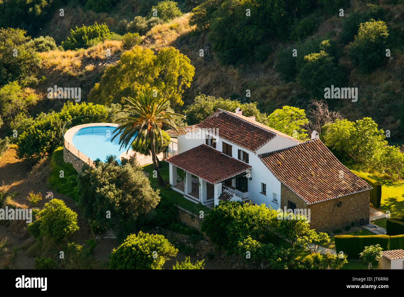 Traditional rural farmhouse, typical white village of Mijas. Costa del ...