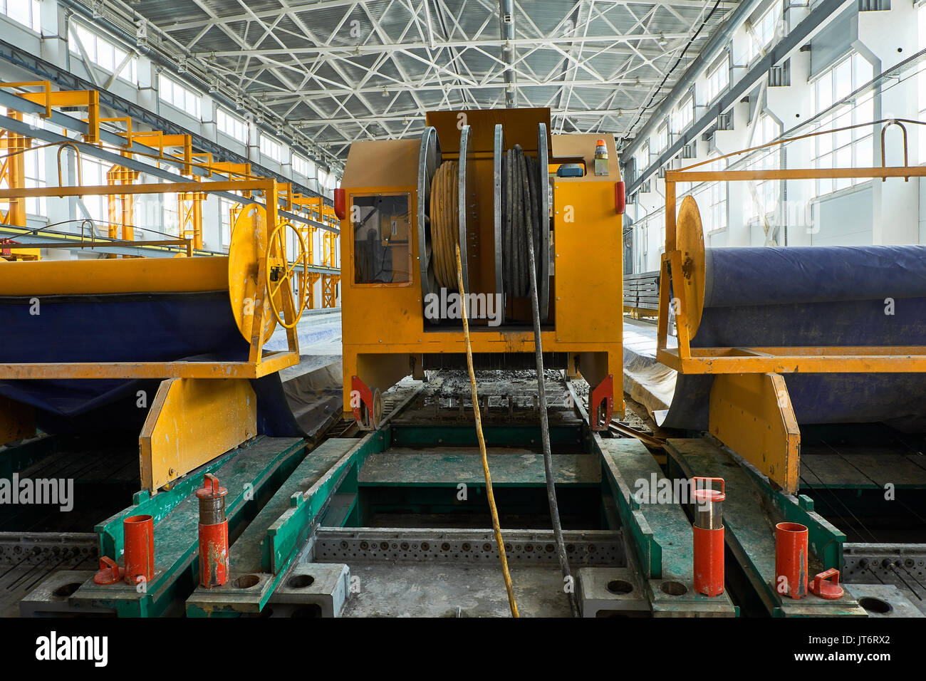 Manufacturing concrete slabs. reinforced concrete production Stock ...