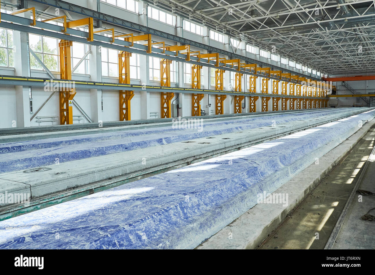 Manufacturing concrete slabs. reinforced concrete production Stock ...