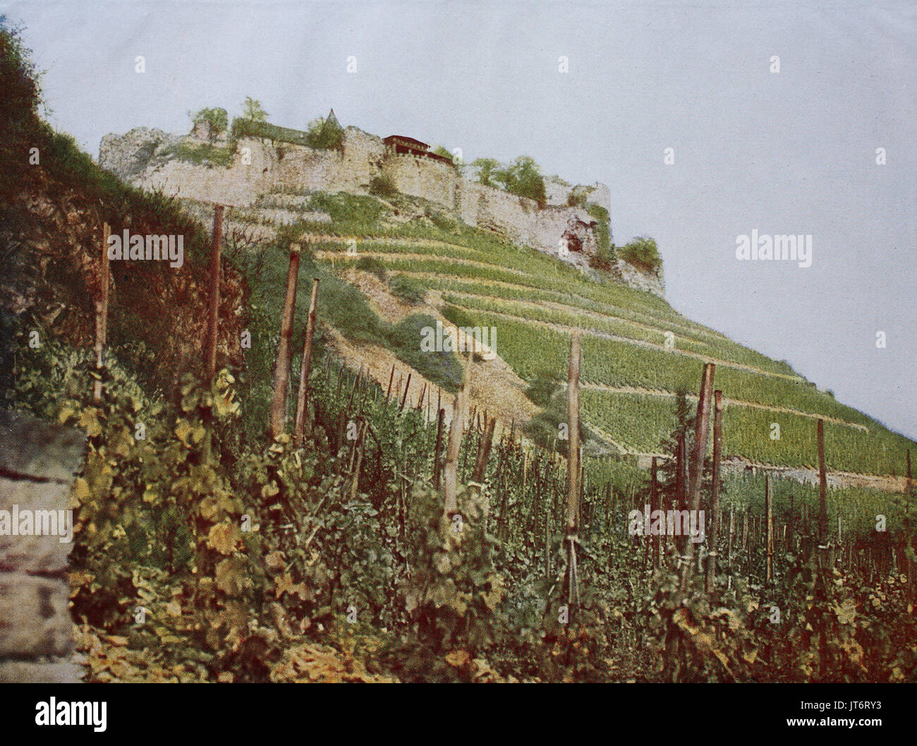 Historical photo of castle Ebernburg in der Rheinpfalz, Germany ...