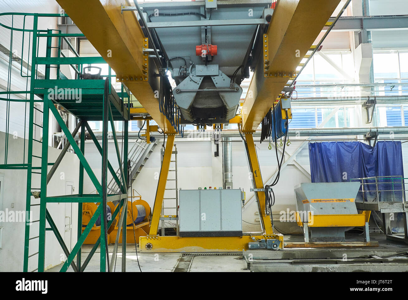 Manufacturing concrete slabs. reinforced concrete production Stock ...