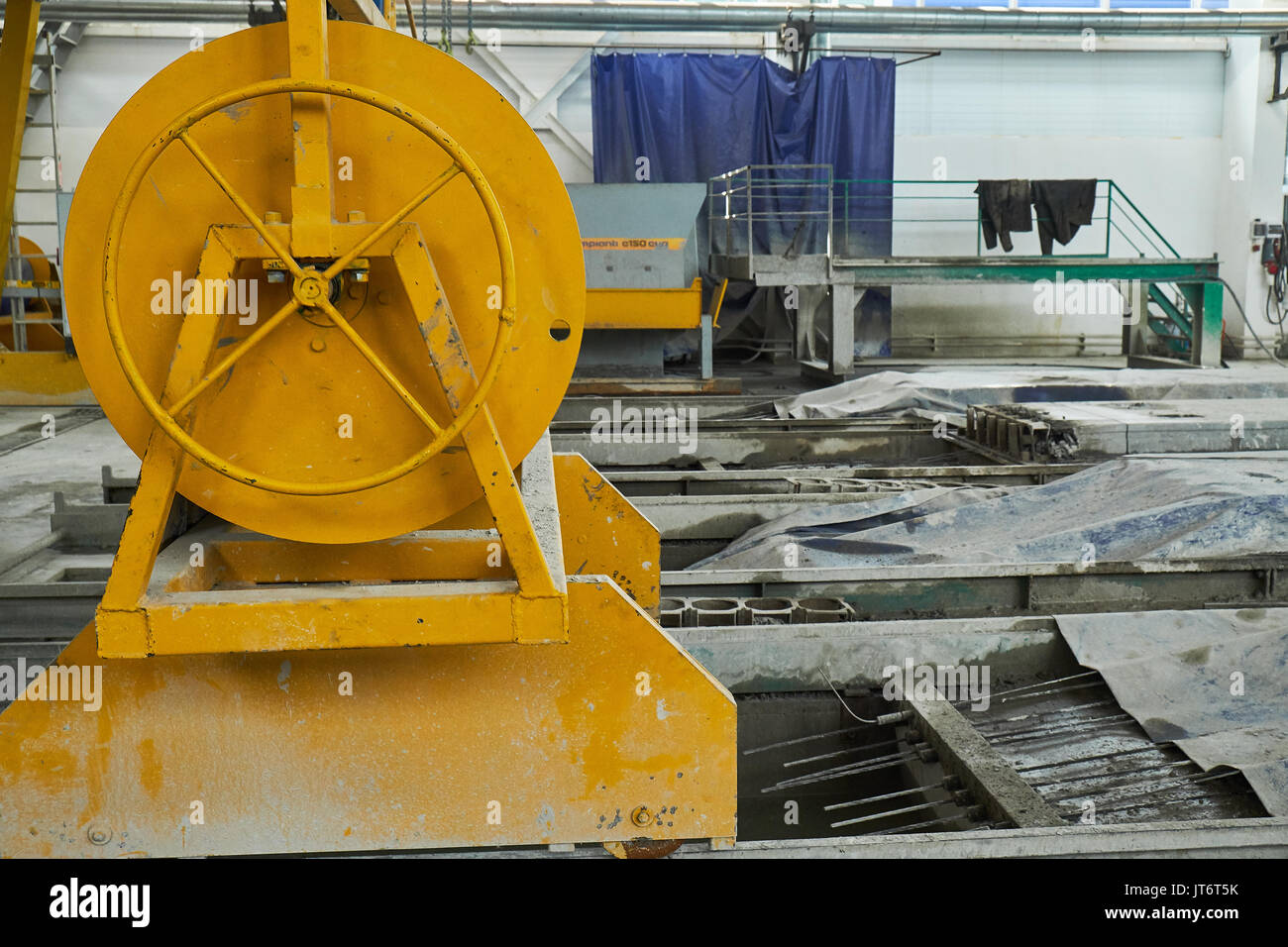 Manufacturing concrete slabs. reinforced concrete production Stock ...