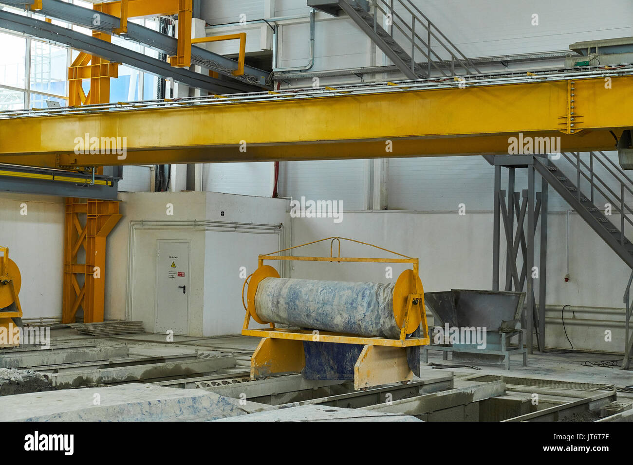 Manufacturing concrete slabs. reinforced concrete production Stock ...