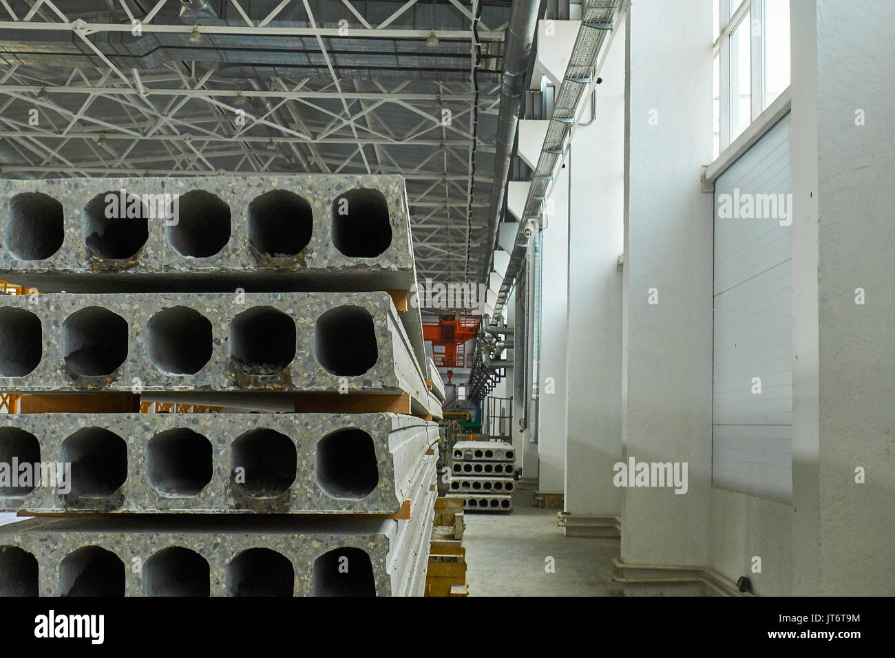 Manufacturing concrete slabs. reinforced concrete production Stock ...