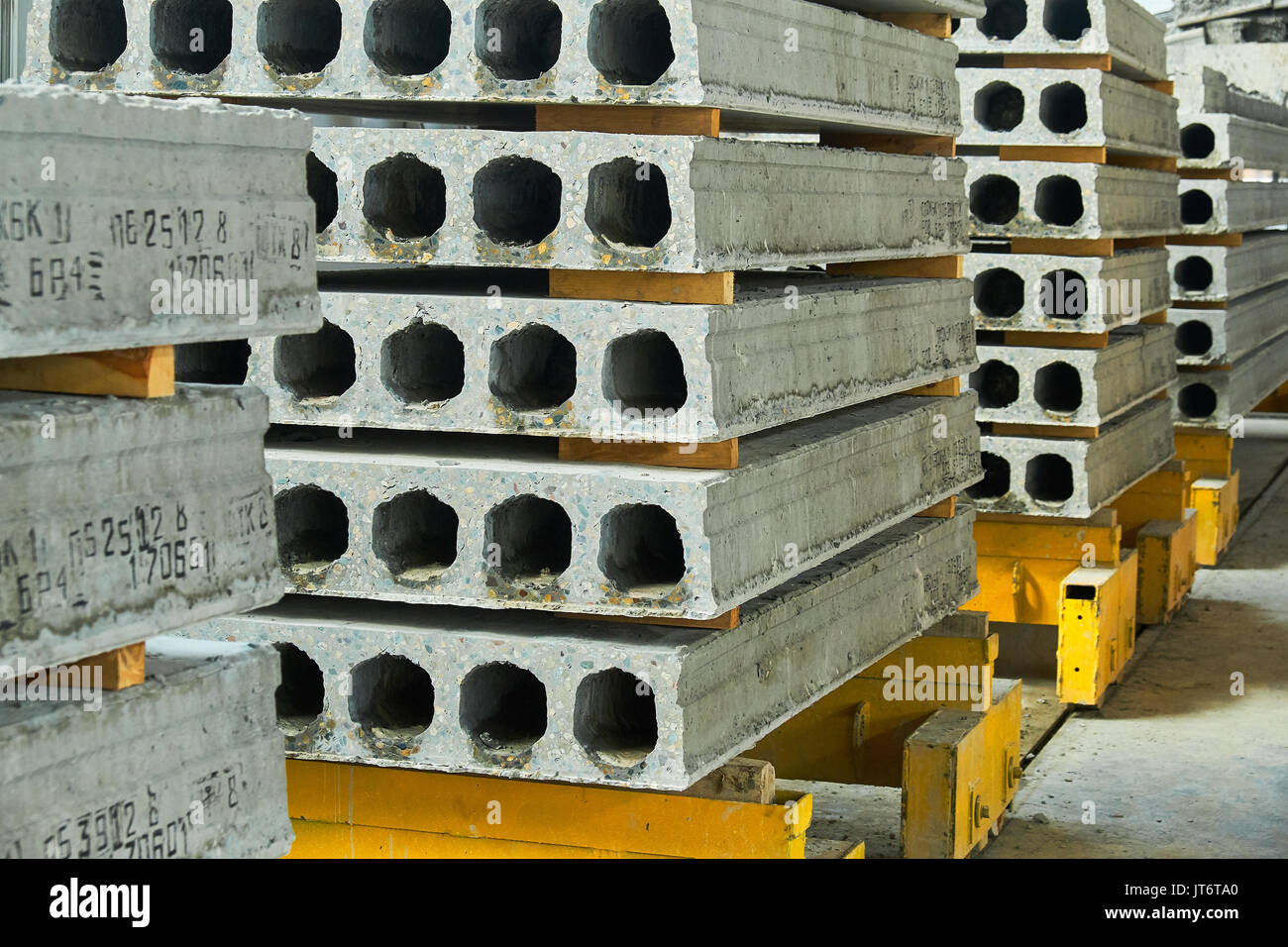 Manufacturing concrete slabs. reinforced concrete production Stock ...