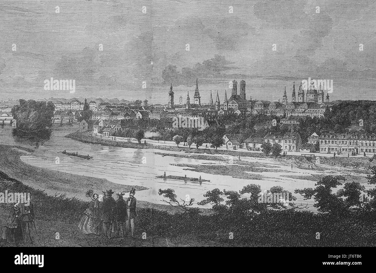 panorama view of Munich, Bavaria, Germany, Digital improved ...