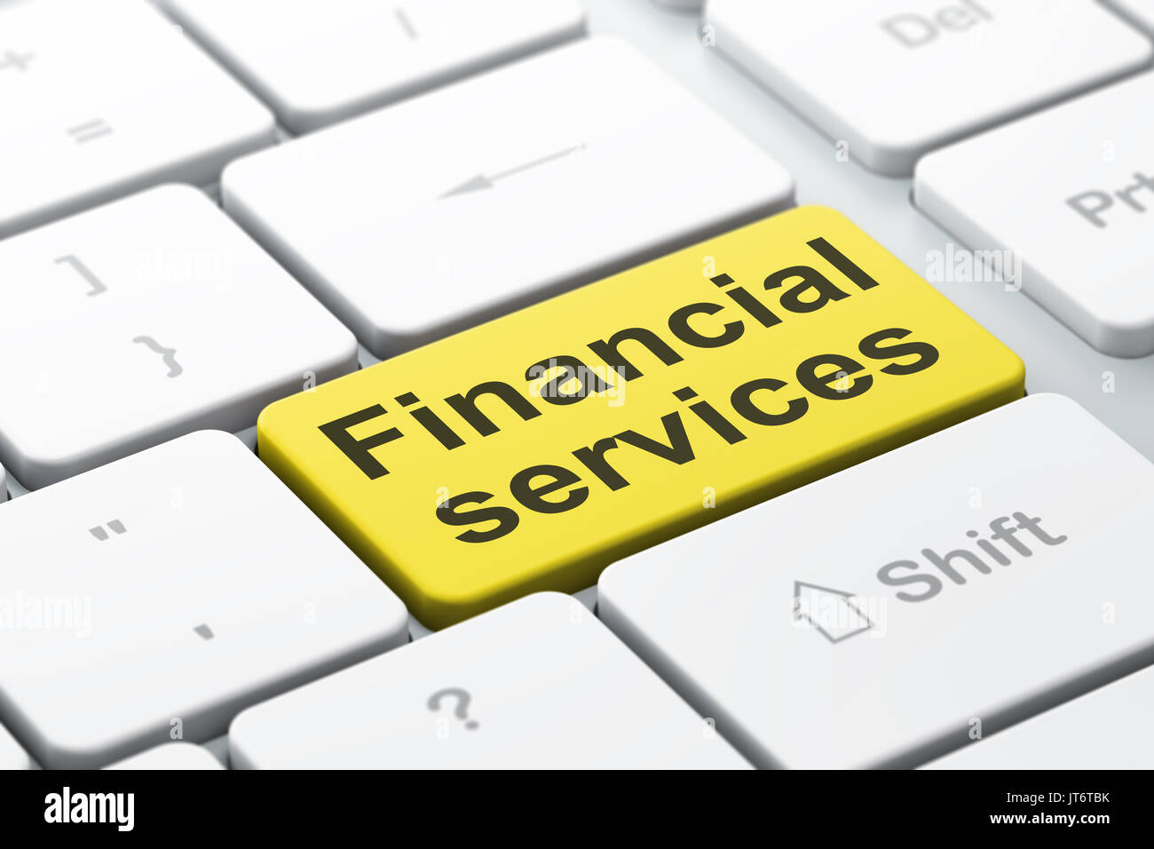 Banking concept: Financial Services on computer keyboard background ...