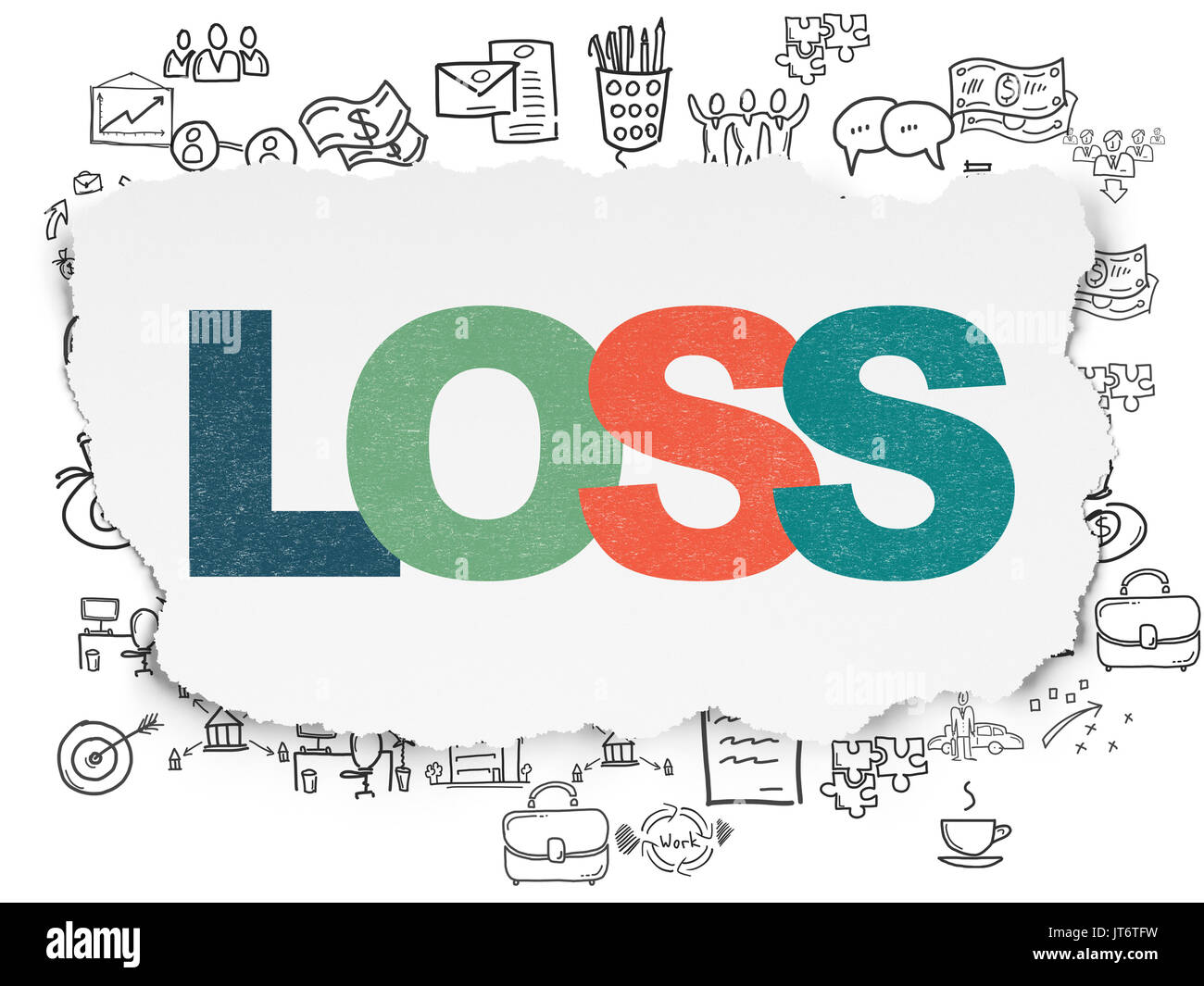 Business concept: Loss on Torn Paper background Stock Photo - Alamy