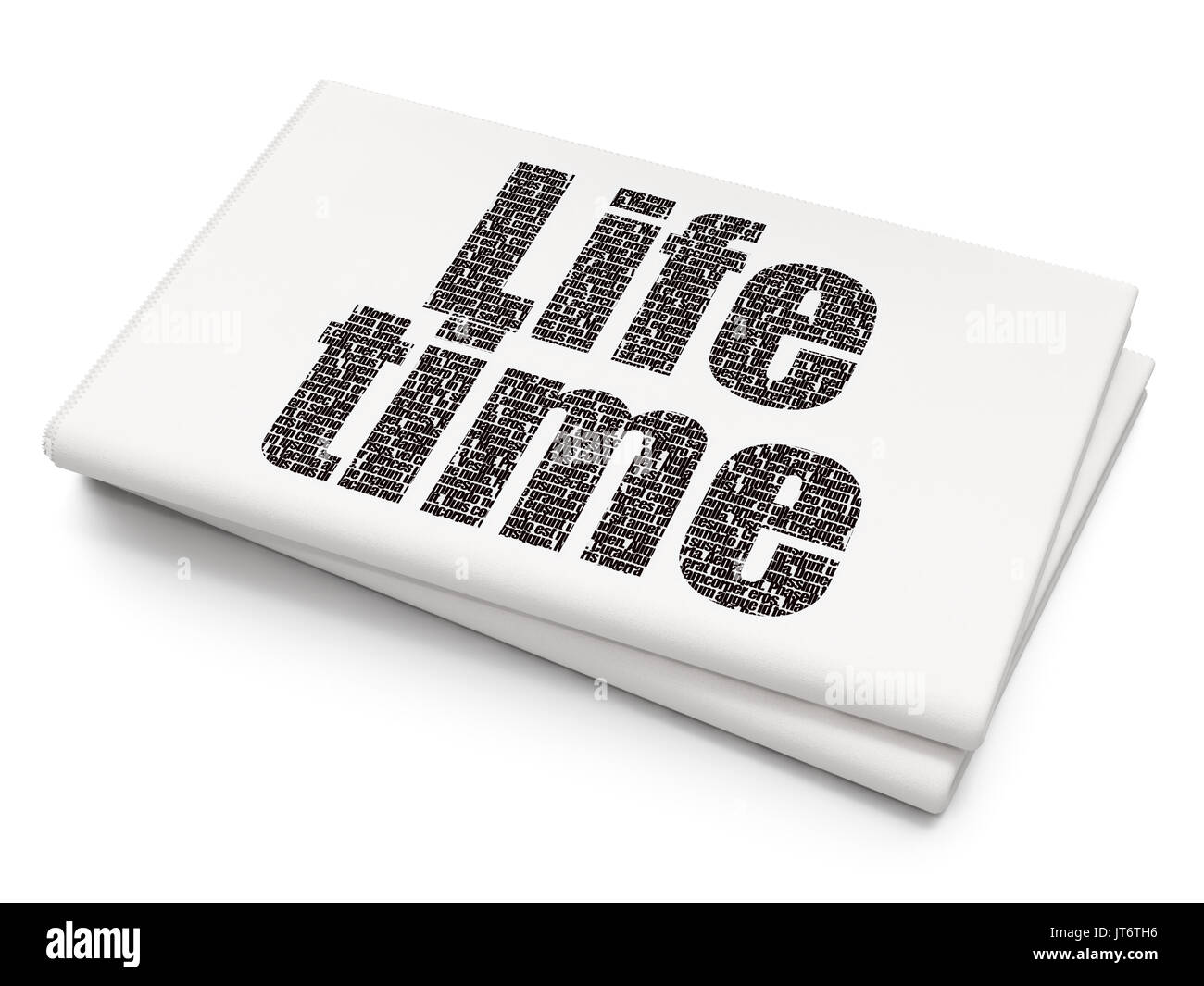 Time concept: Life Time on Blank Newspaper background Stock Photo - Alamy