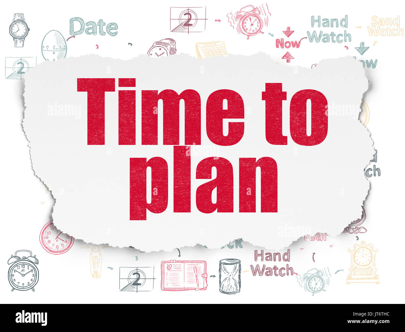 Time concept: Time to Plan on Torn Paper background Stock Photo - Alamy