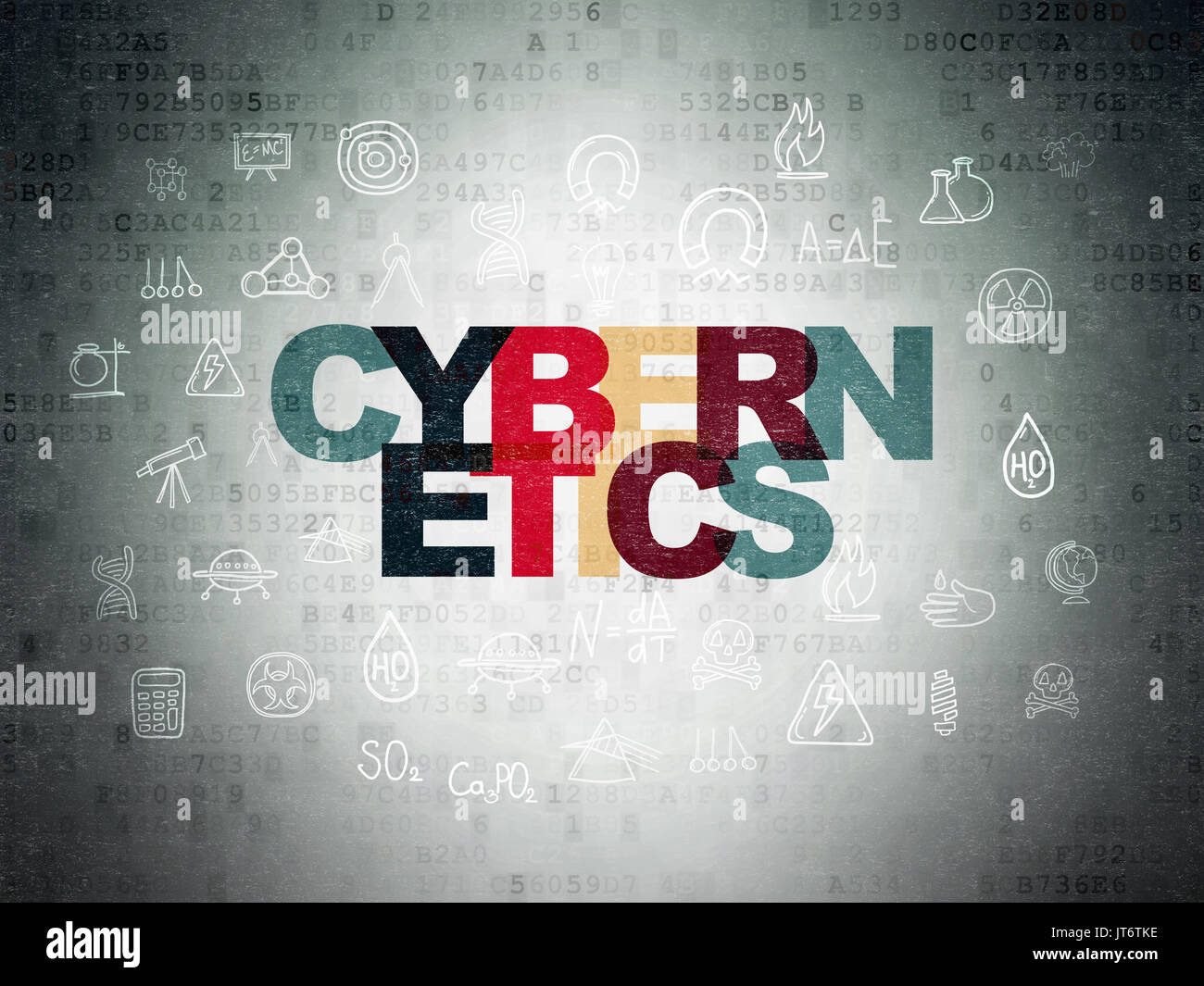 Science concept: Cybernetics on Digital Data Paper background Stock ...