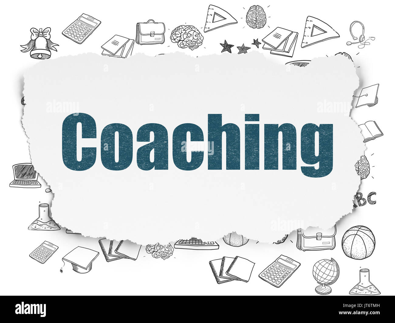 Learning concept: Coaching on Torn Paper background Stock Photo - Alamy