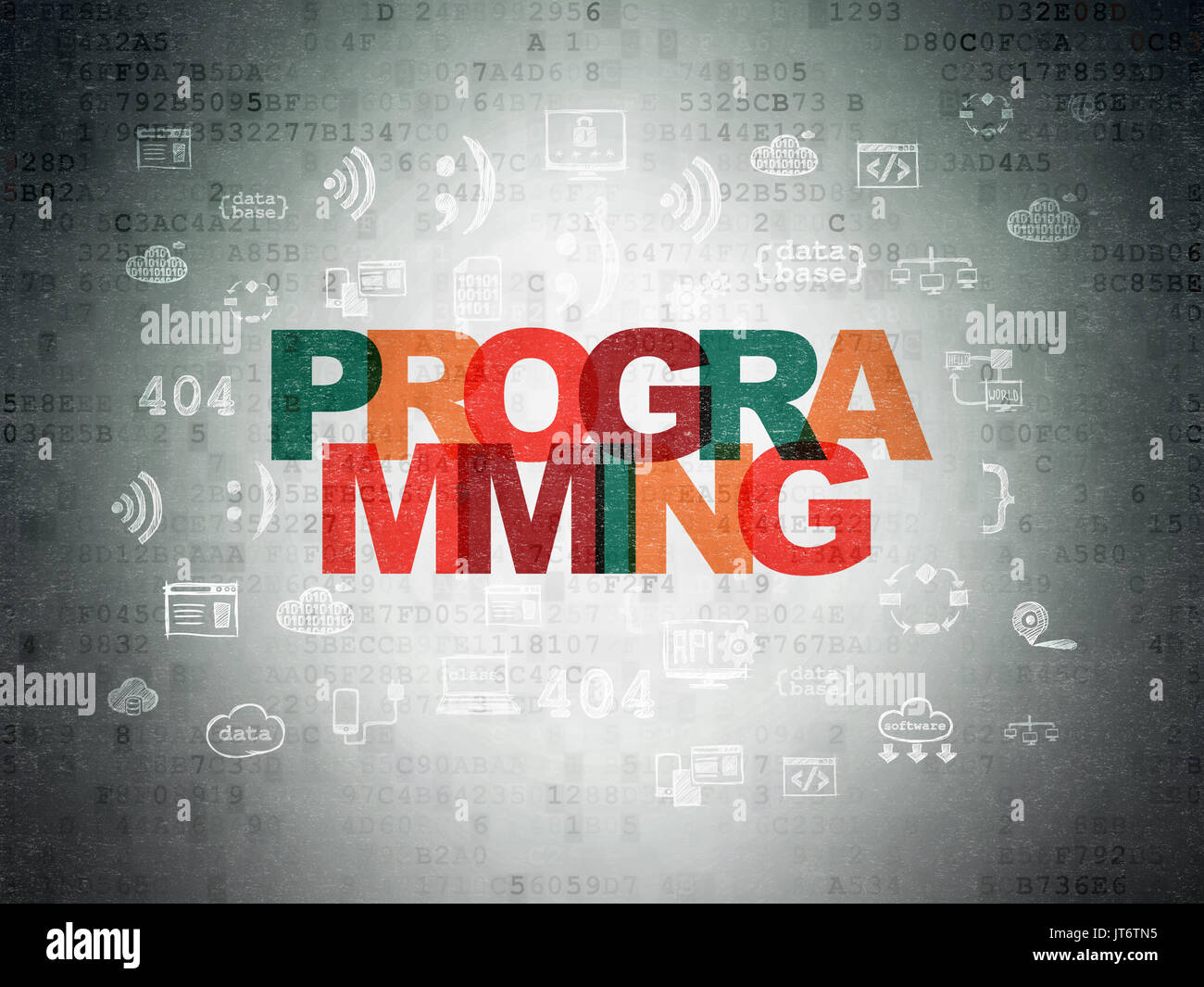 Software concept: Programming on Digital Data Paper background Stock ...