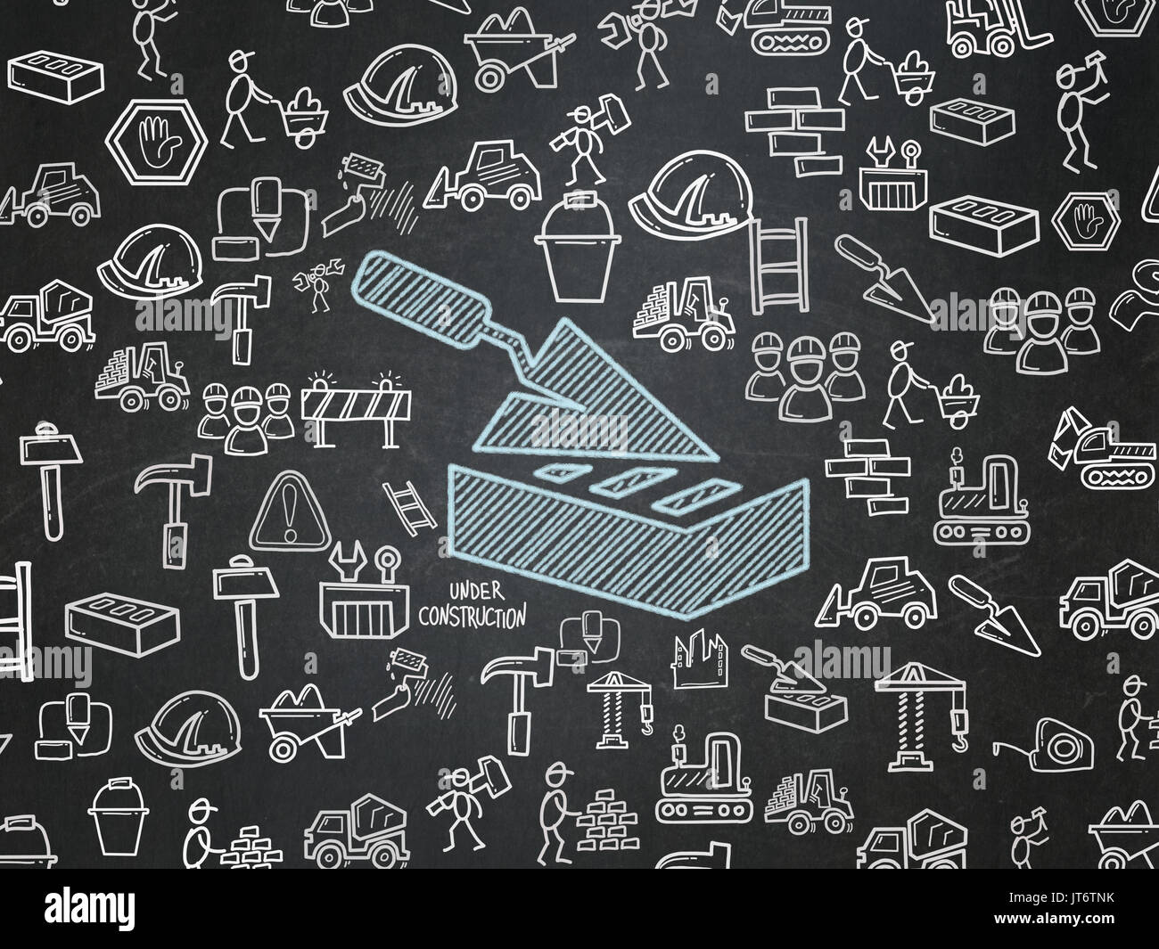 Building construction concept: Brick Wall on School board background ...