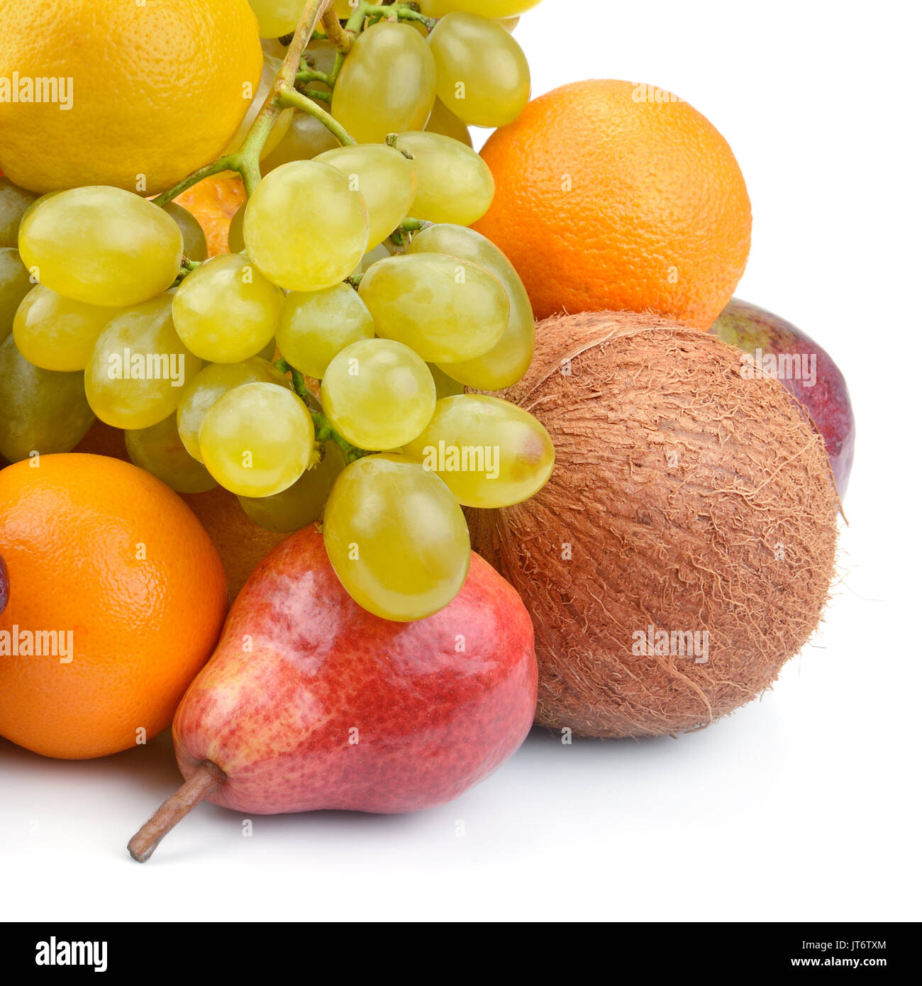 set of fruits isolated on white background Stock Photo - Alamy