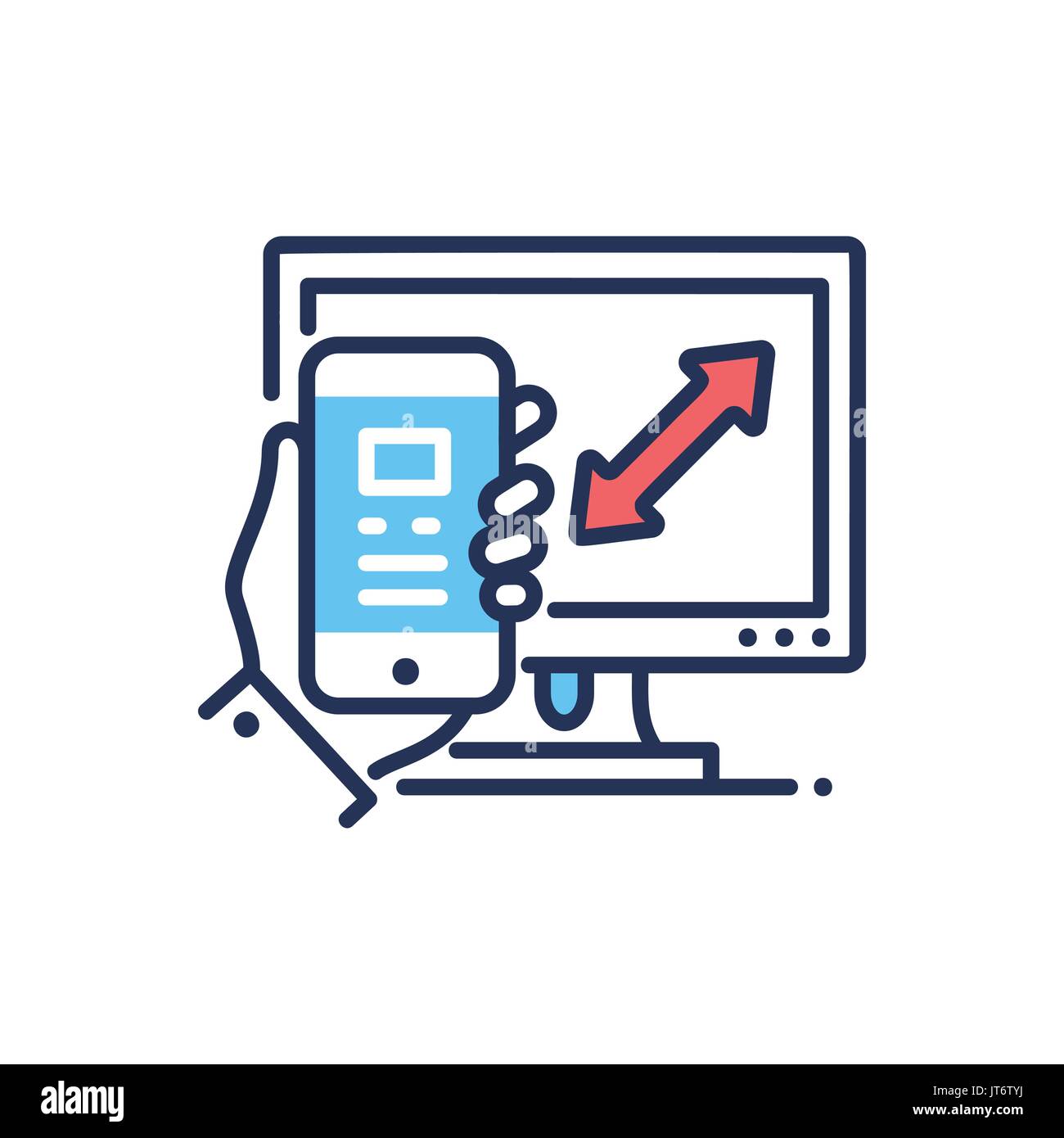 Responsive Design - modern vector line design icon Stock Vector Image ...