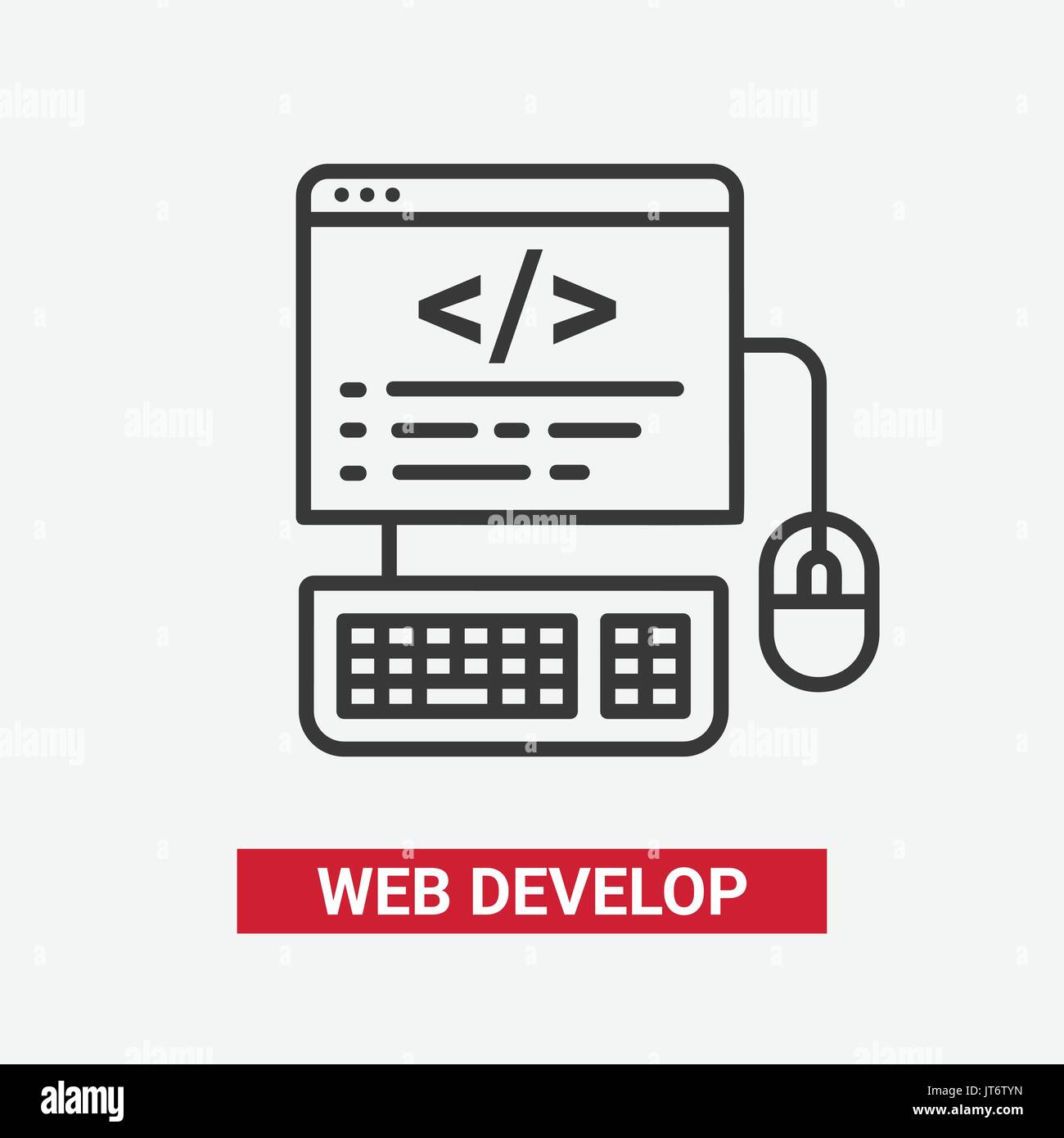 Web Develop - modern essential vector line design icon Stock Vector ...