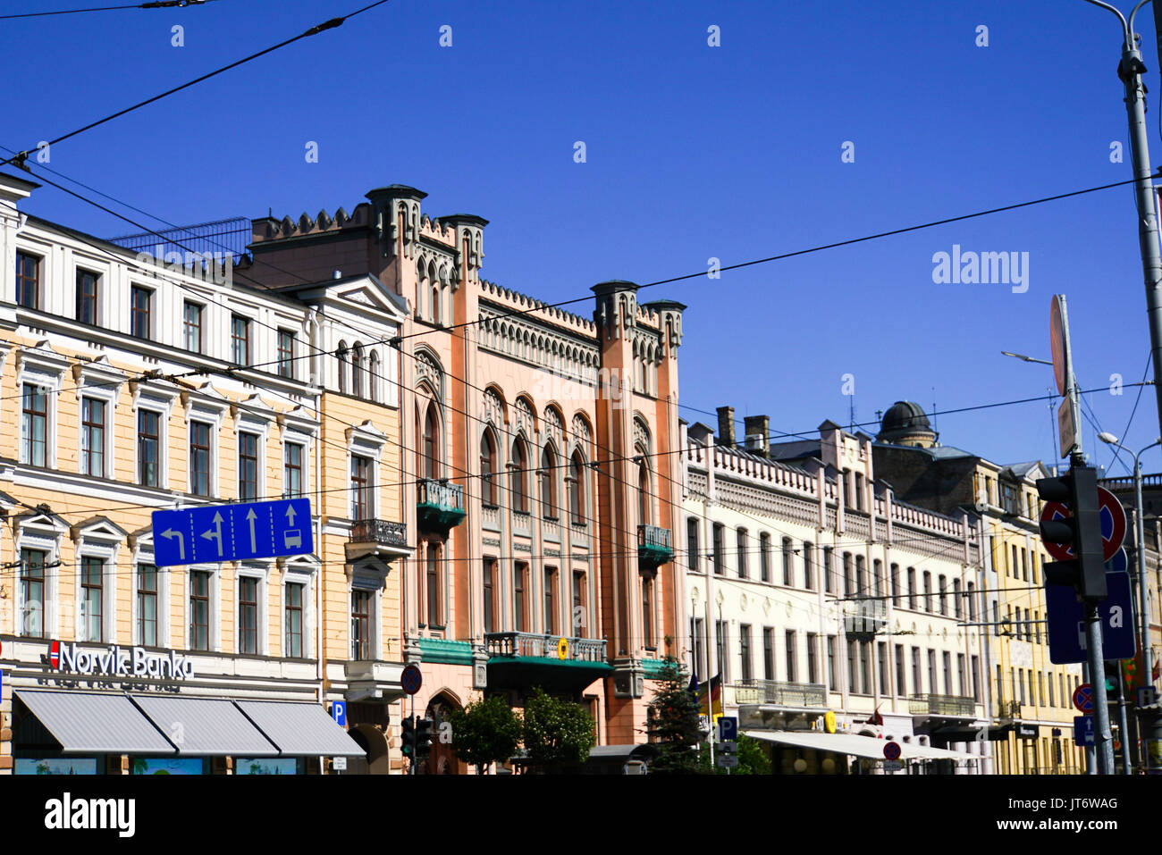 Facade of building in Riga, Latvia Stock Photo - Alamy
