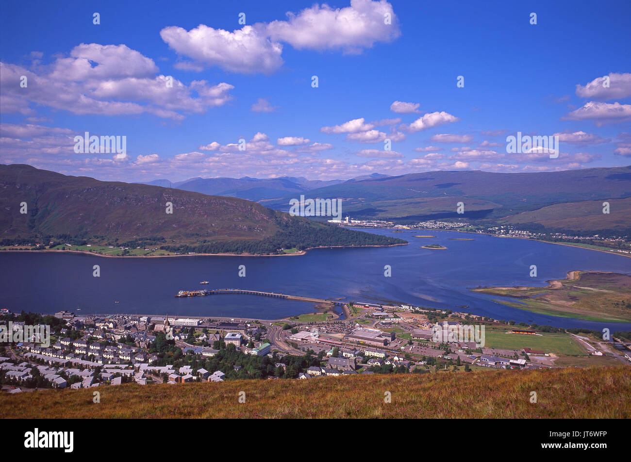 A beautiful summer view overlooking Fort William, Corpach & Loch Linnhe ...