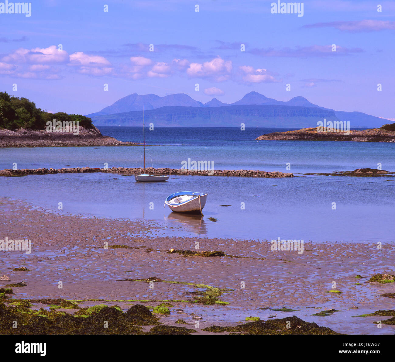 A beautiful view towards the islands of Eigg and Rhum as seen from ...