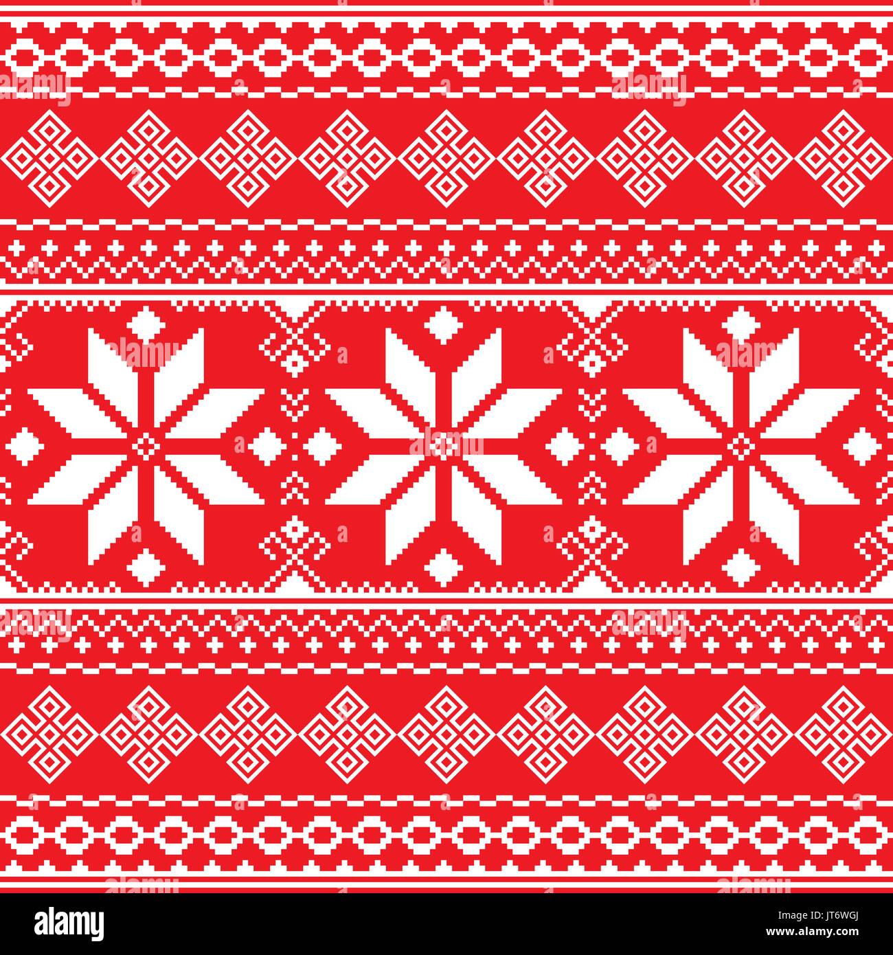 Traditional folk red and white embroidery pattern from Ukraine or ...