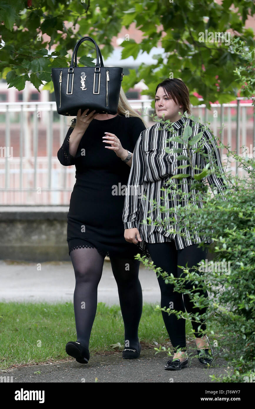 Natalie Jeffery (left) arriving at Basildon Combined Court in Essex ...