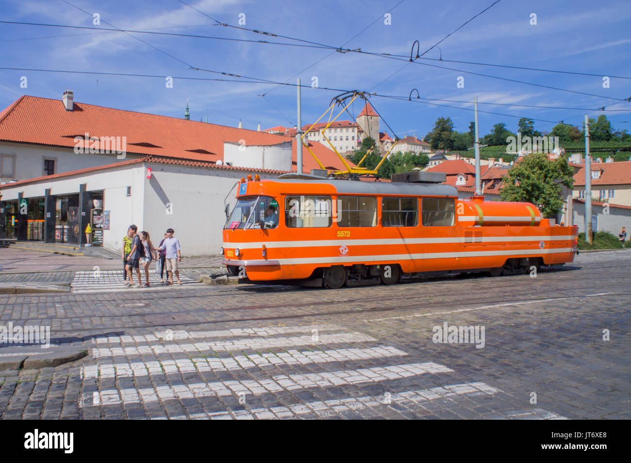 Grease Tram, red T3 tram Stock Photo - Alamy