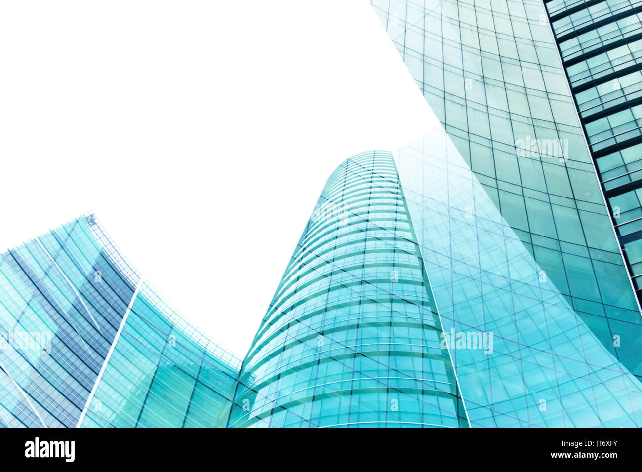 Abstract composite of office buildings, Multiple exposure image of ...