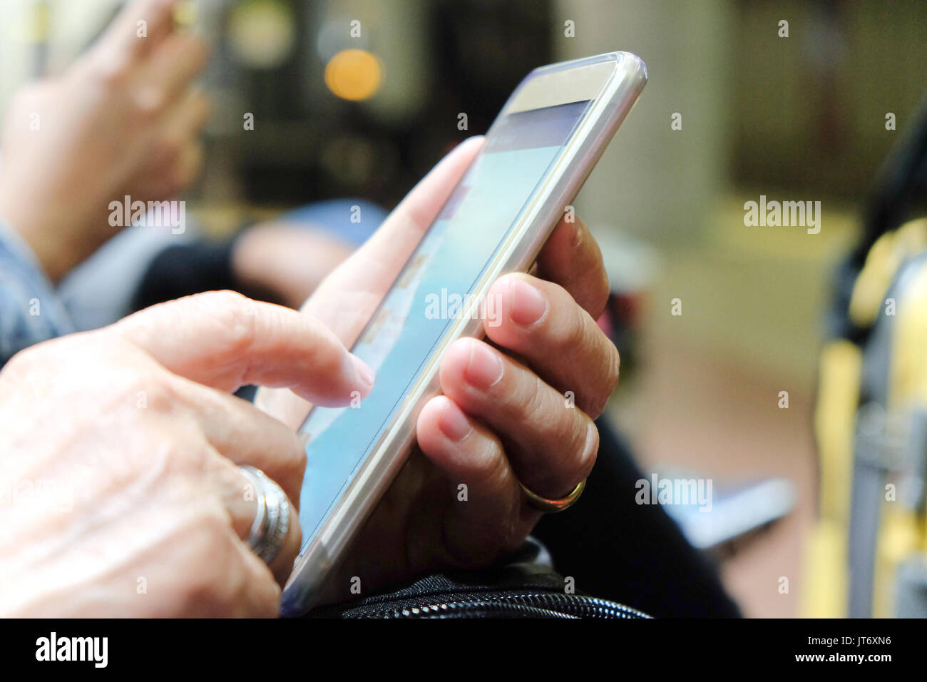 Group of people using mobile devices Stock Photo - Alamy