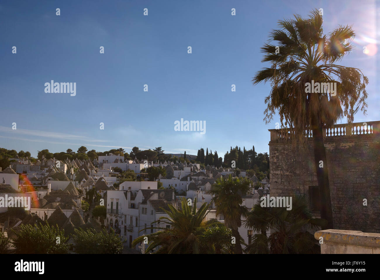 View over the Rione Monti area of Alberobello, the area with the ...
