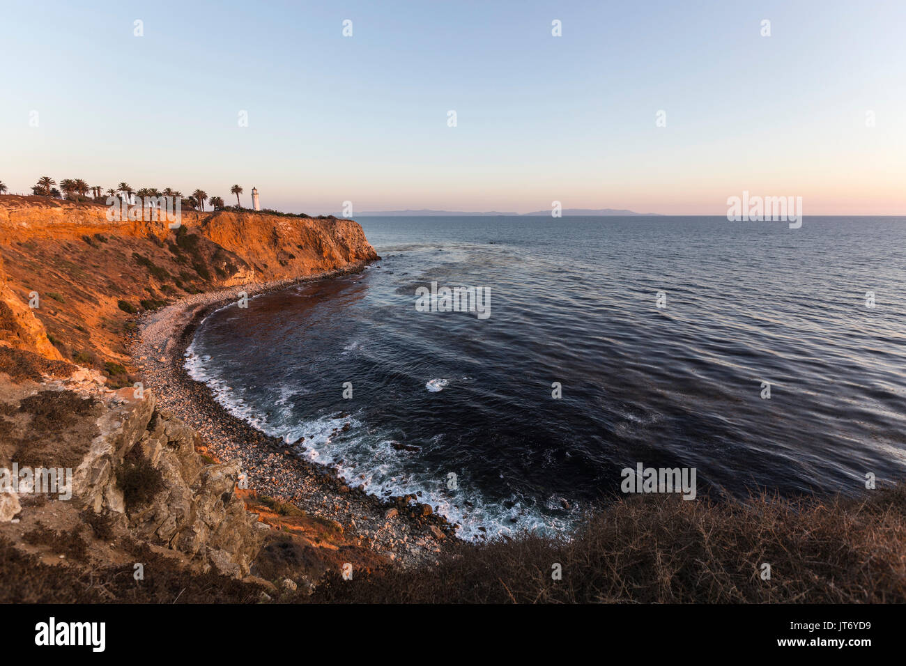 California coast view of Point Vincente at Rancho Palos Verdes in Los ...