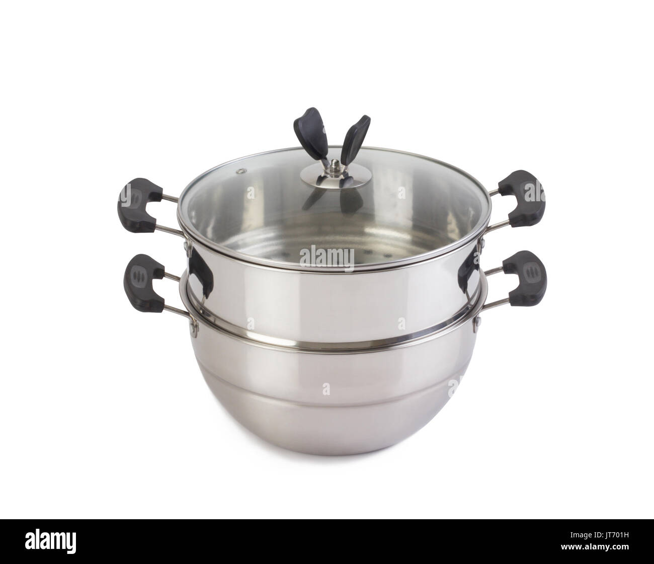 Multipurpose steaming pot and boiling isolated on white background ...