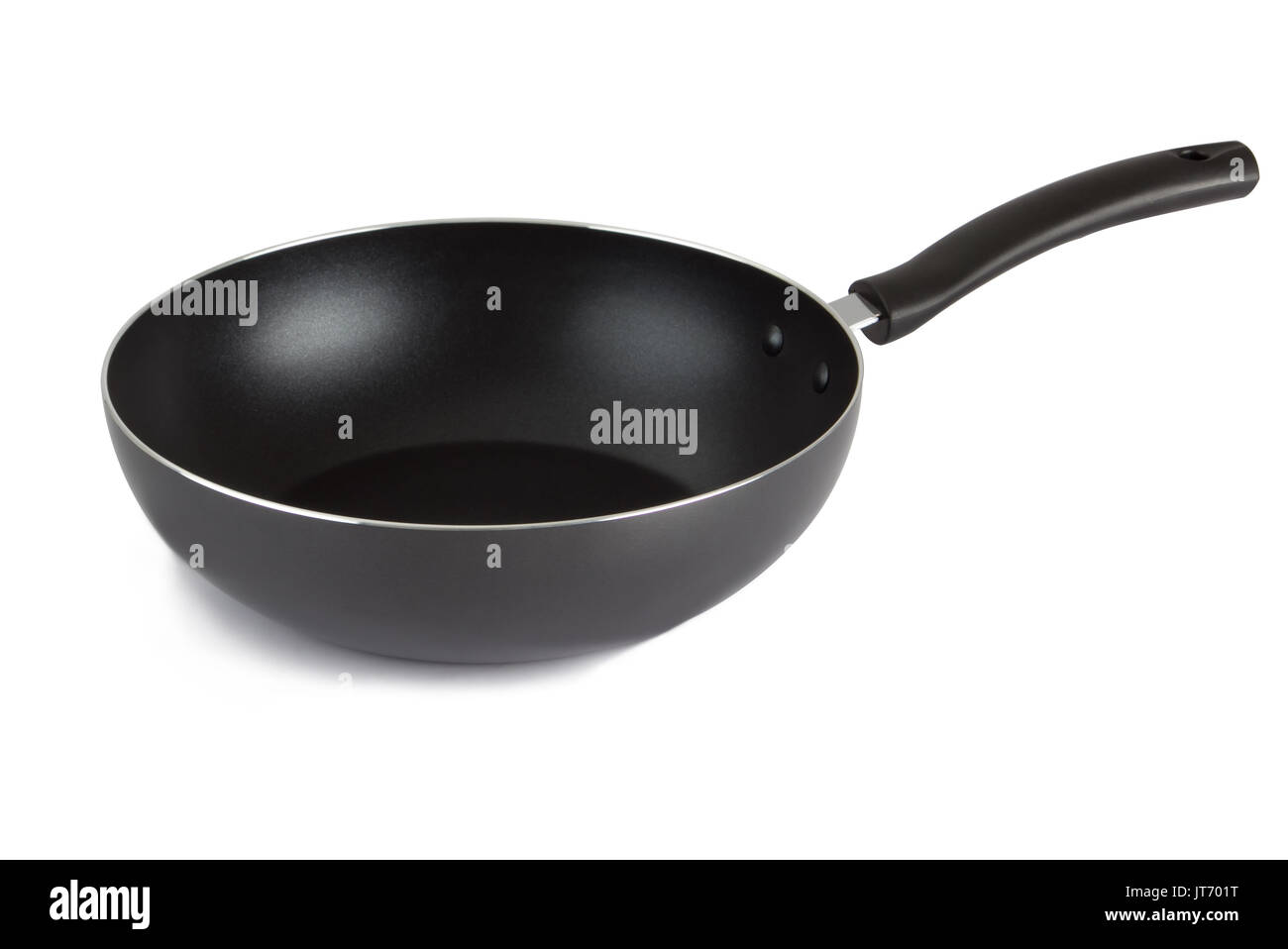 Flying pan with non-stick surface isolated on white background Stock ...