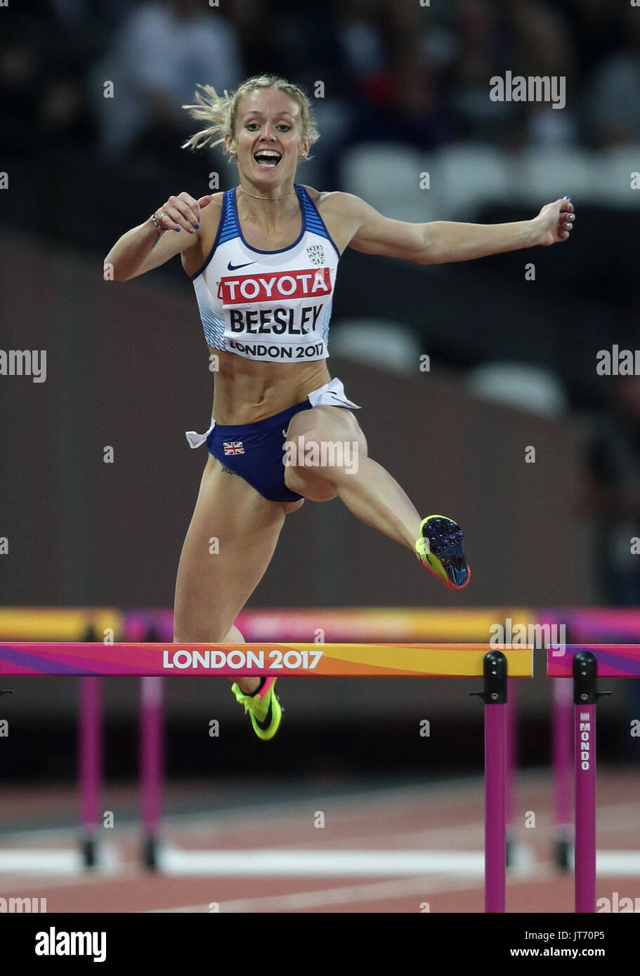 Great Britain's Meghan Beesley in the Women's 400m Hurdles heat five ...