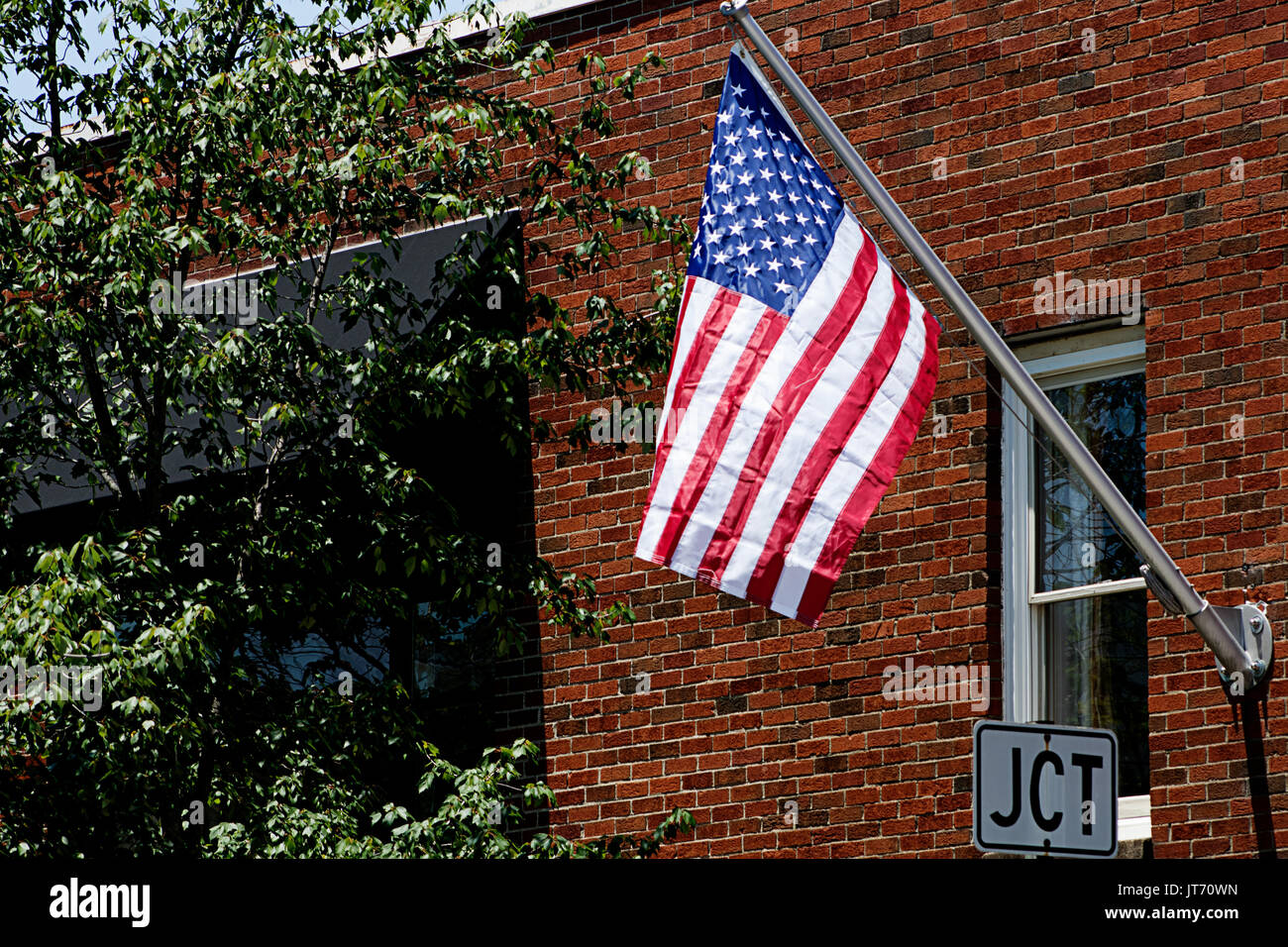 American flag main street hi-res stock photography and images - Alamy