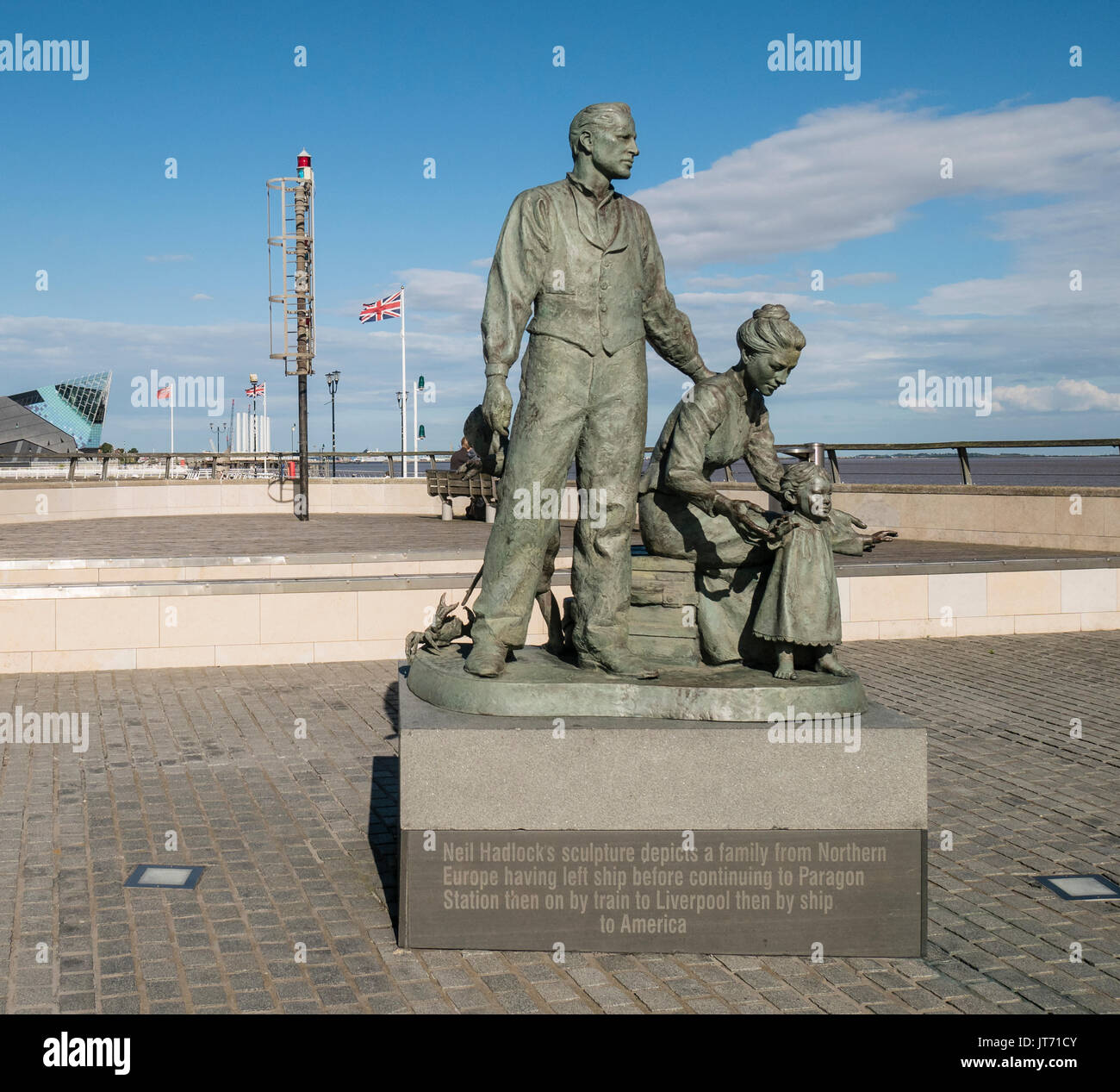2001 Bronze Sculpture by Neil Hadlock depicting a Family of Immigrants ...