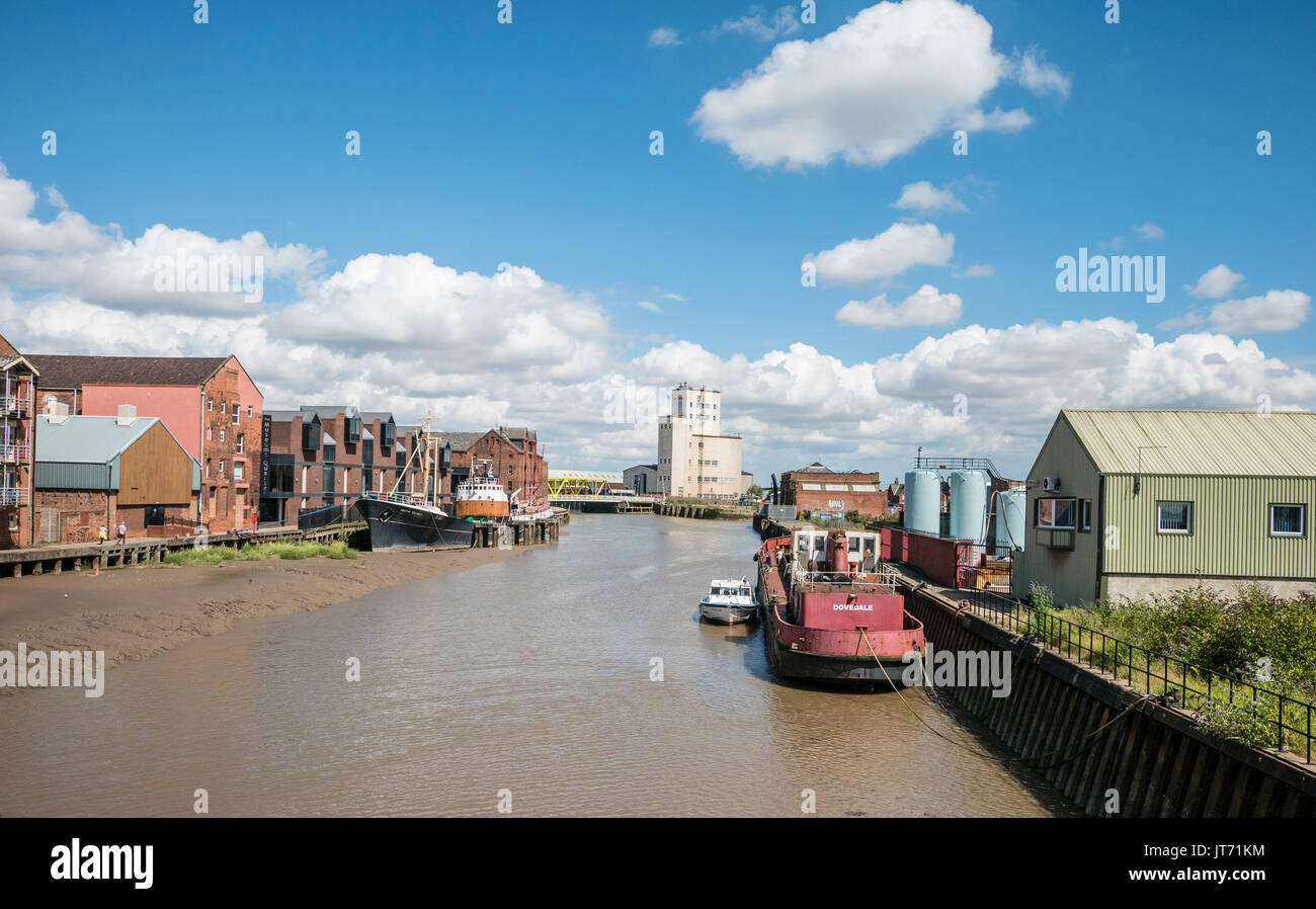 River Hull seen from Scale Lane Bridge Hull Yorkshire UK Stock Photo ...