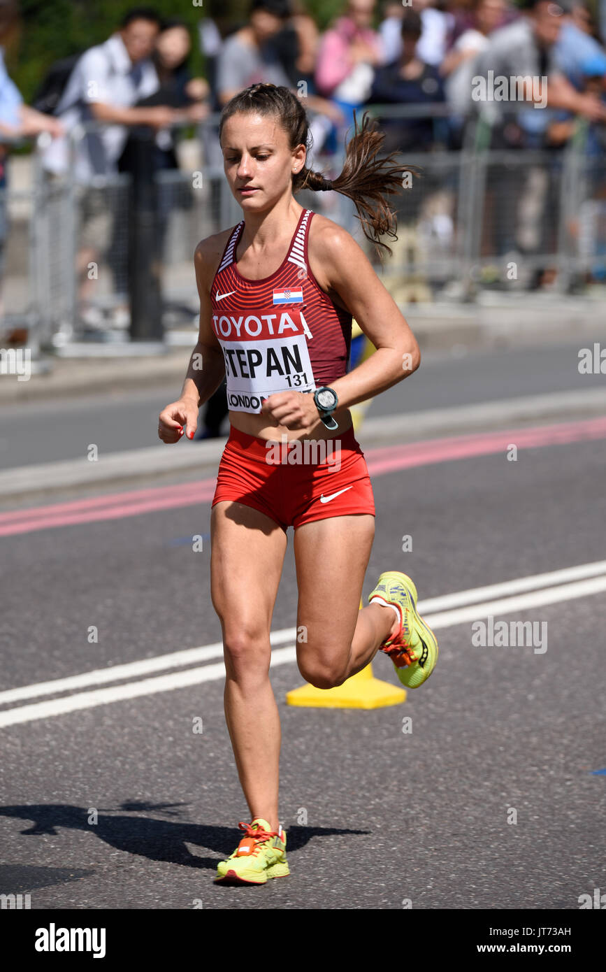 Nikolina Stepan of Croatia running in the IAAF World Championships 2017 ...