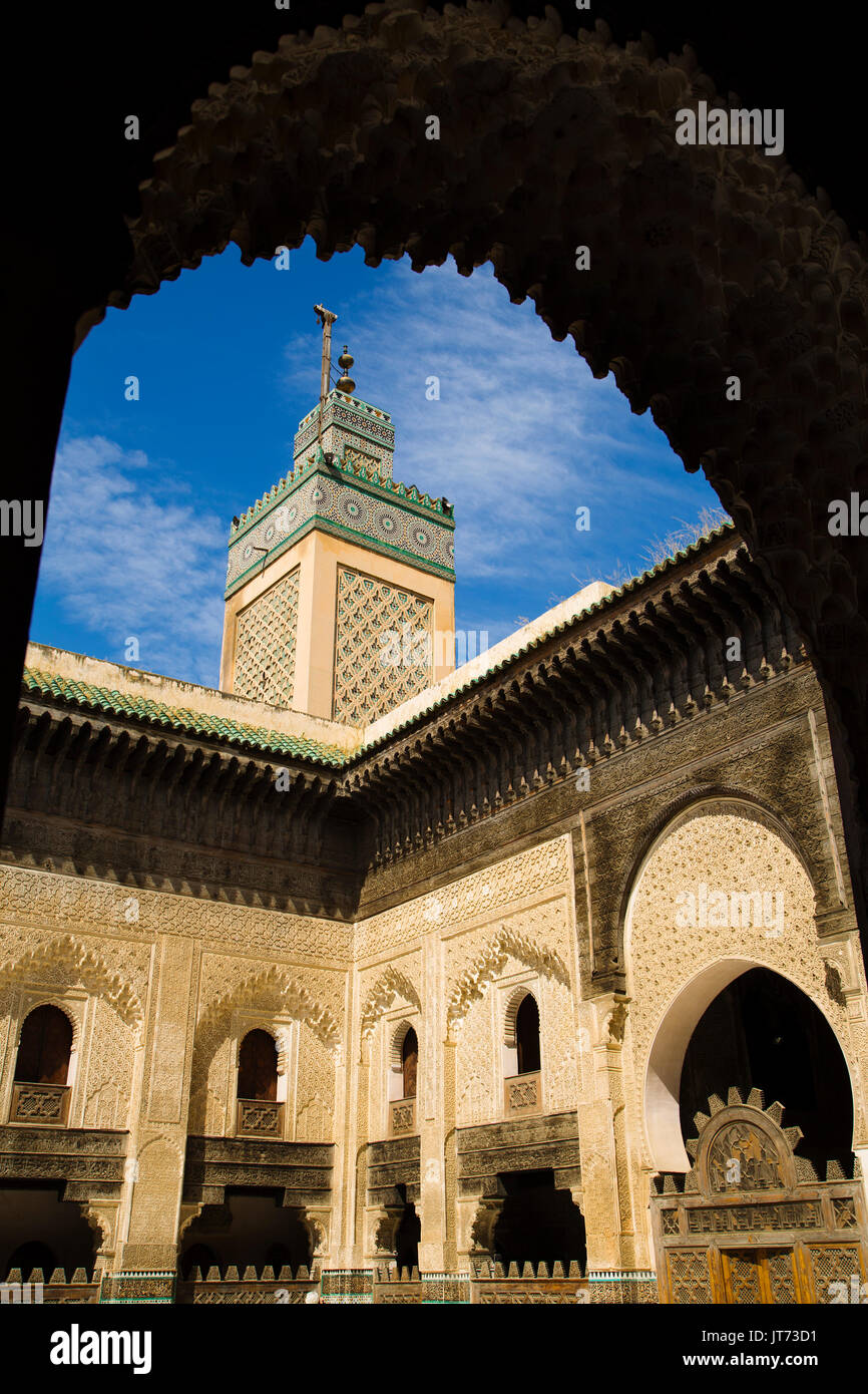 The Madrasa Bou Inania or Medersa Bu Inaniya.Souk Medina of Fez, Fes el ...