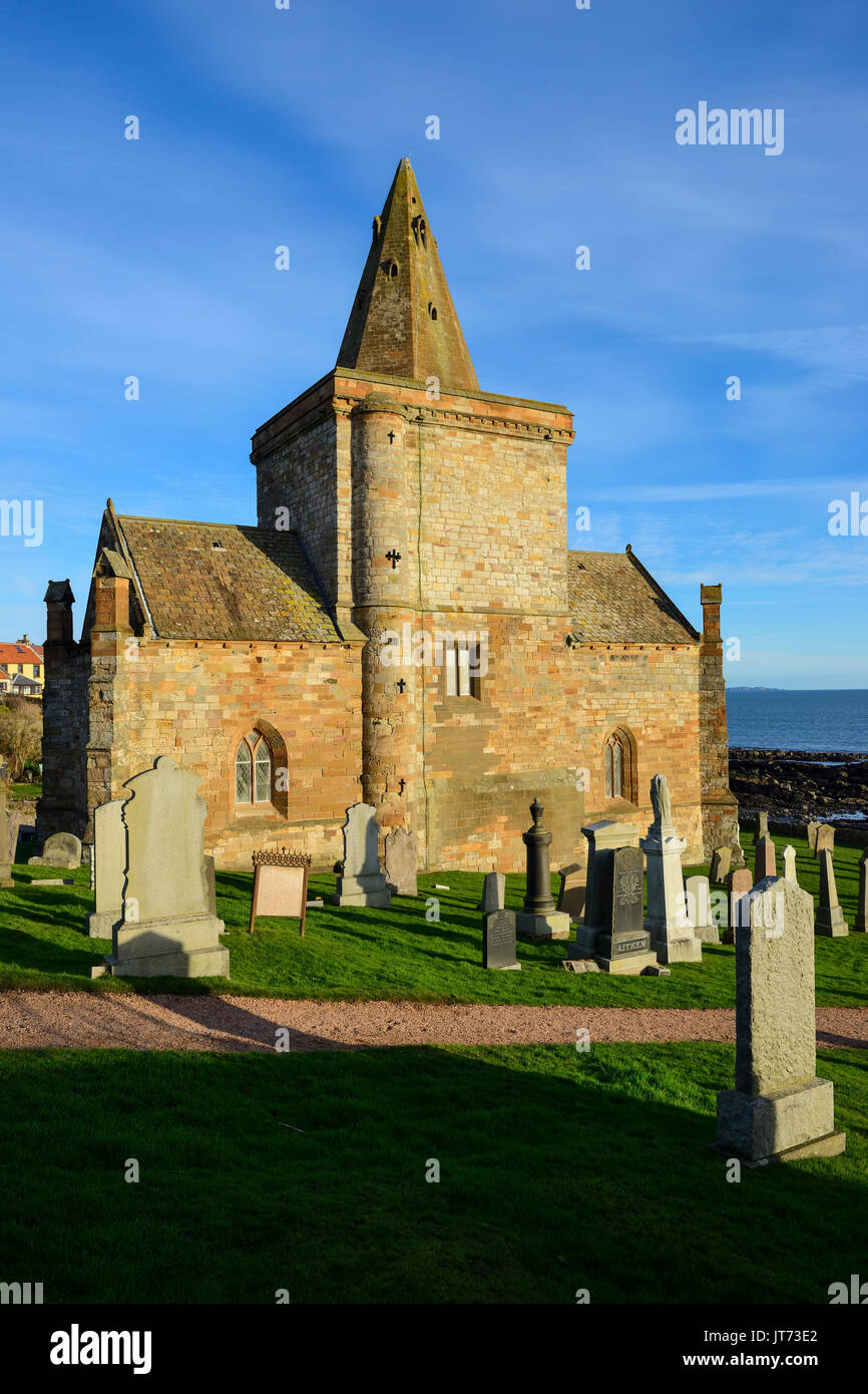 St Monans Parish Church at St Monans in East Neuk of Fife, Scotland, UK ...