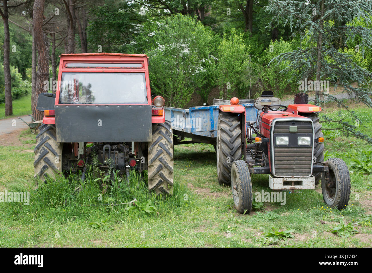 Tractor two trailers hi-res stock photography and images - Alamy