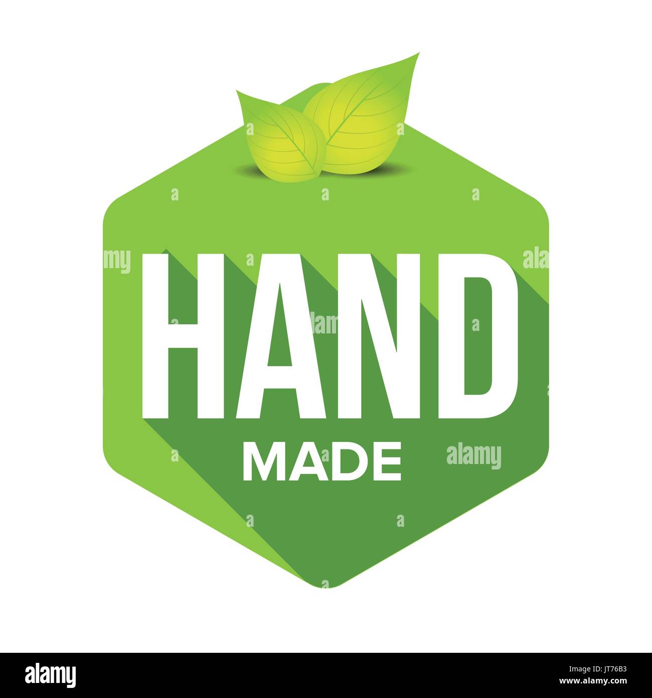 Hand Made sign label with leaves Stock Vector Image & Art - Alamy