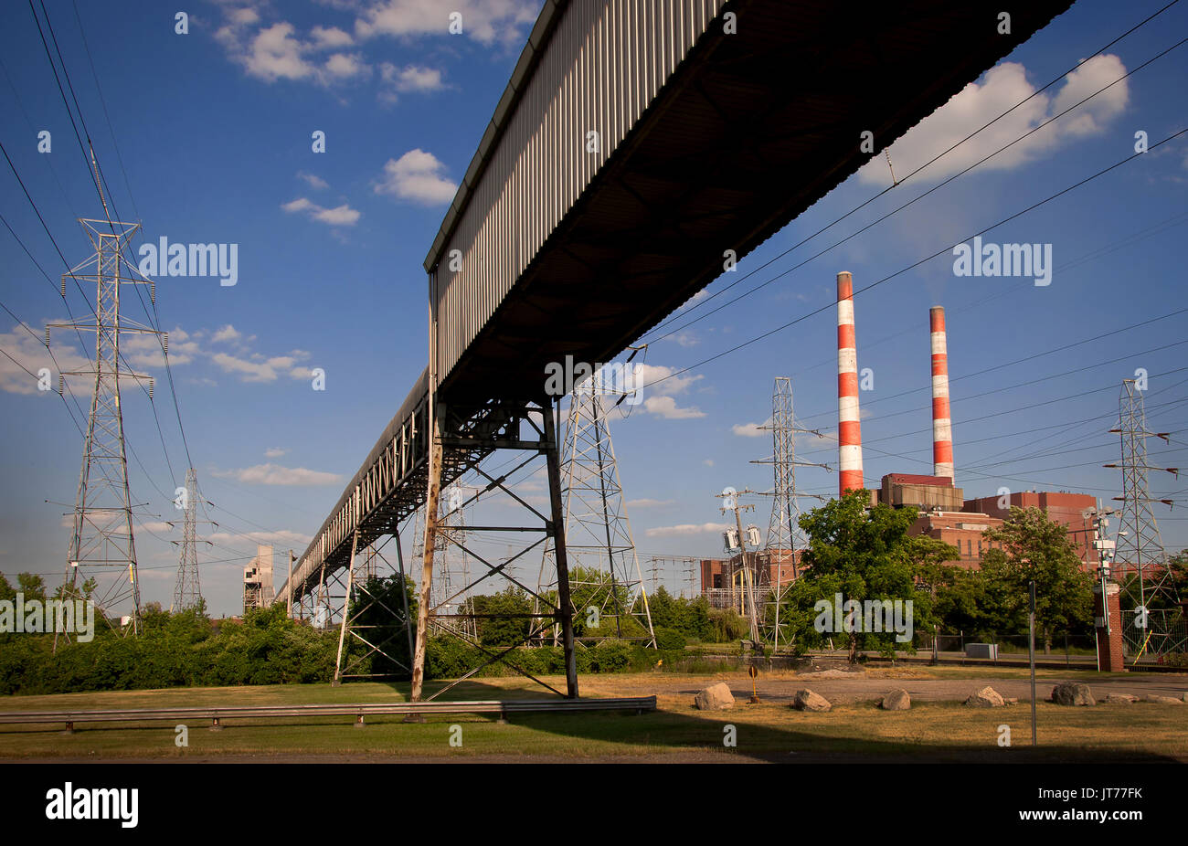 Long conveyor belt of coal from shipment Stock Photo - Alamy