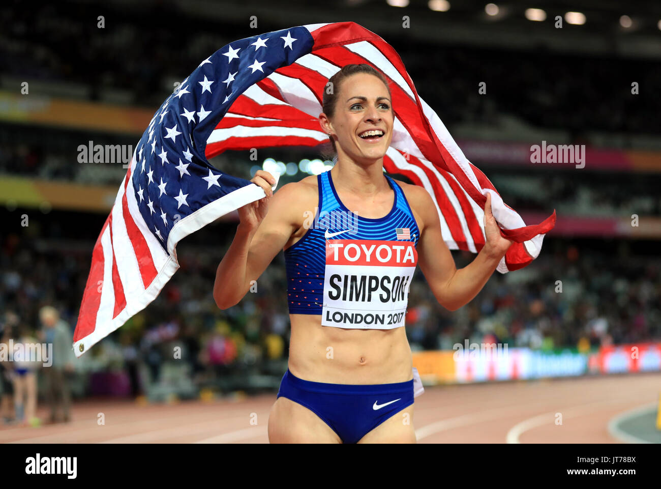 USA's Jennifer Simpson celebrates silver in the Women's 1500m Final ...