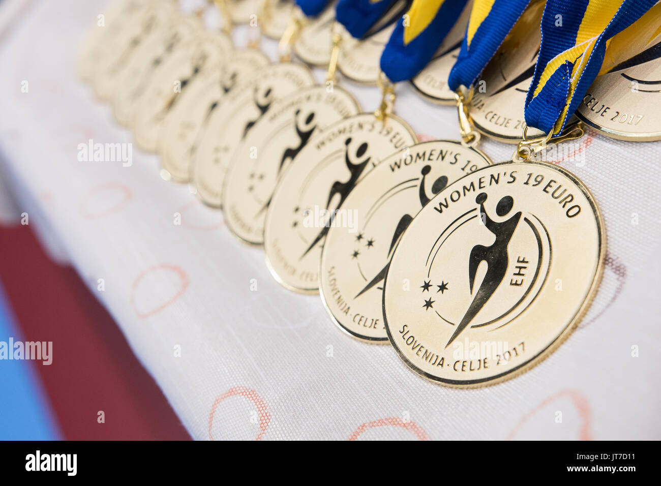 Celje, Slovenia. 06th Aug, 2017. Gold medals at the Women's European ...
