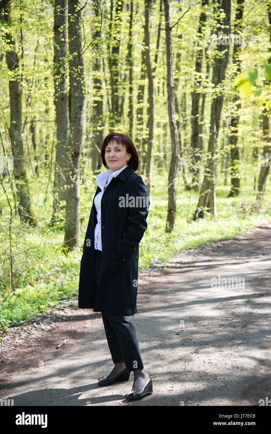 Cute woman on the walk Stock Photo - Alamy
