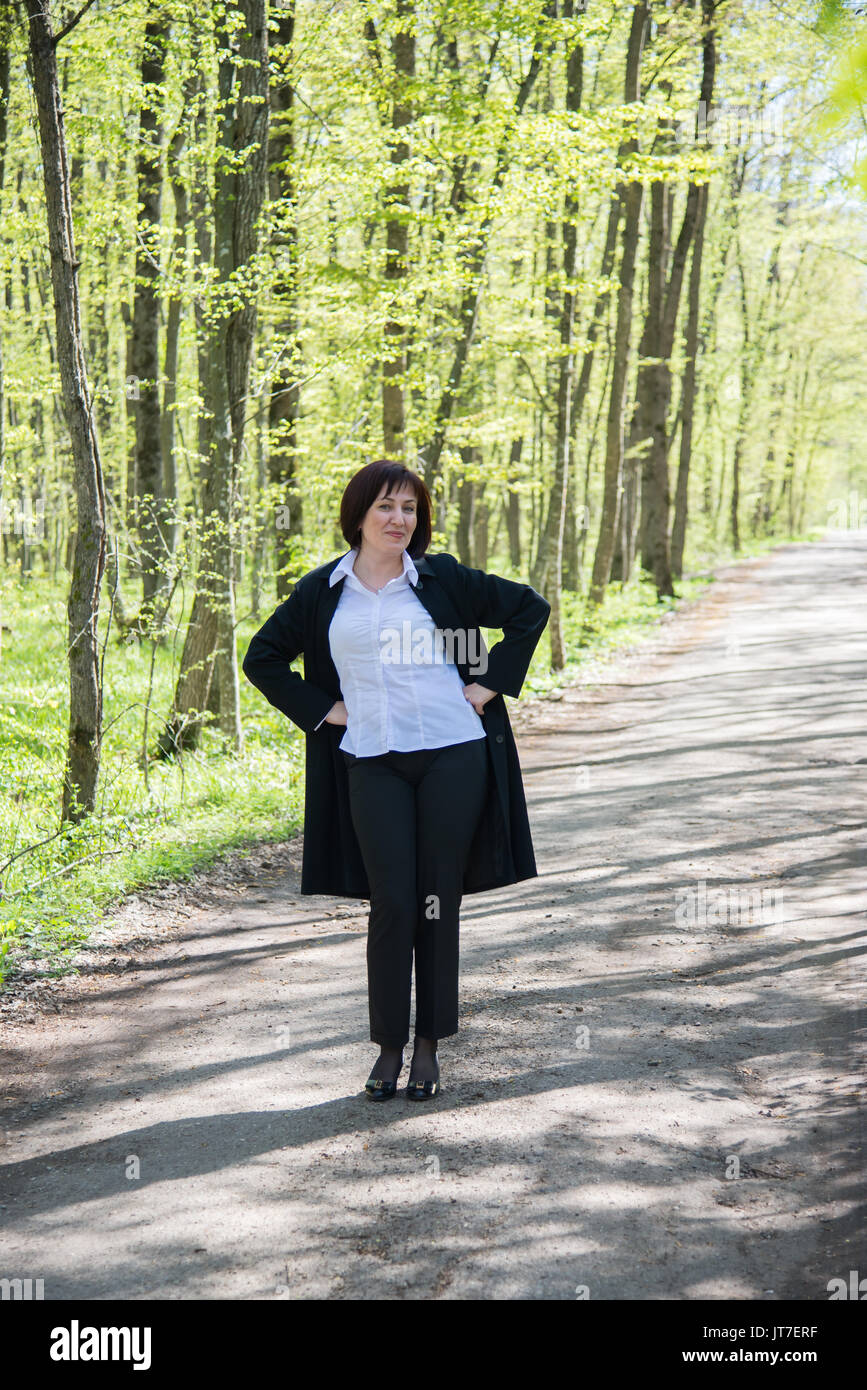 Cute woman on the walk Stock Photo - Alamy