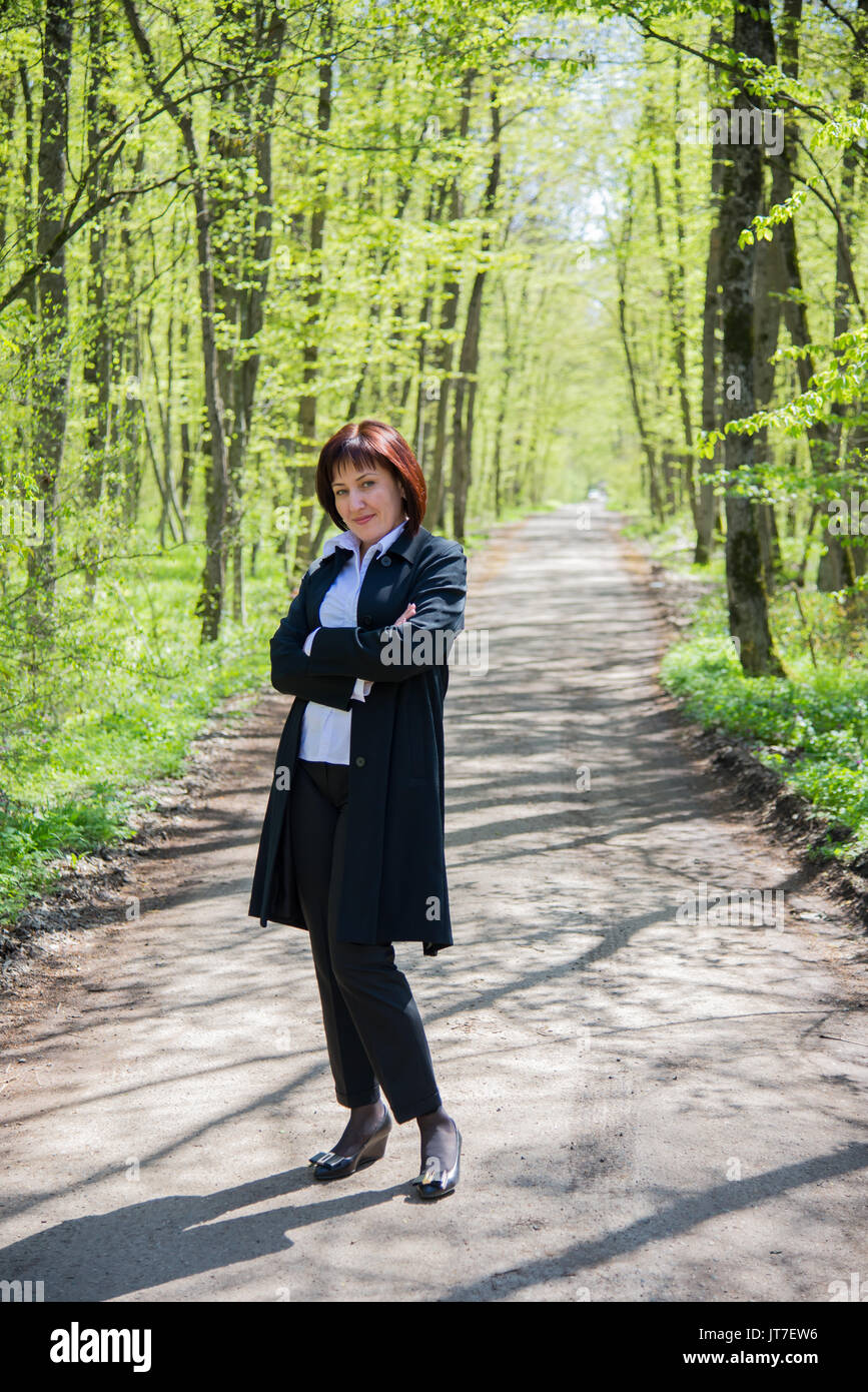 Cute woman on the walk Stock Photo - Alamy